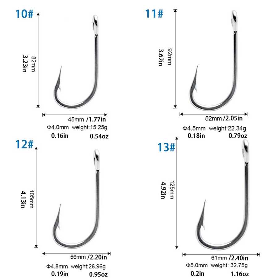 10 Pieces Of 7691 Stainless Steel Fish Hook, Dedicated To Sea Fishing ...