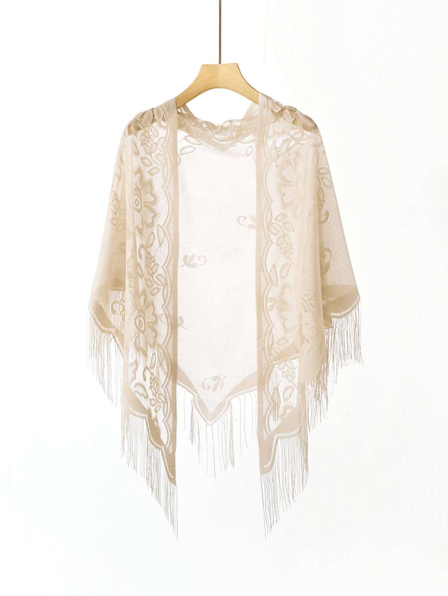 1pc Women's Lace Triangle Scarf And Shawl Suitable For Daily Wear ...