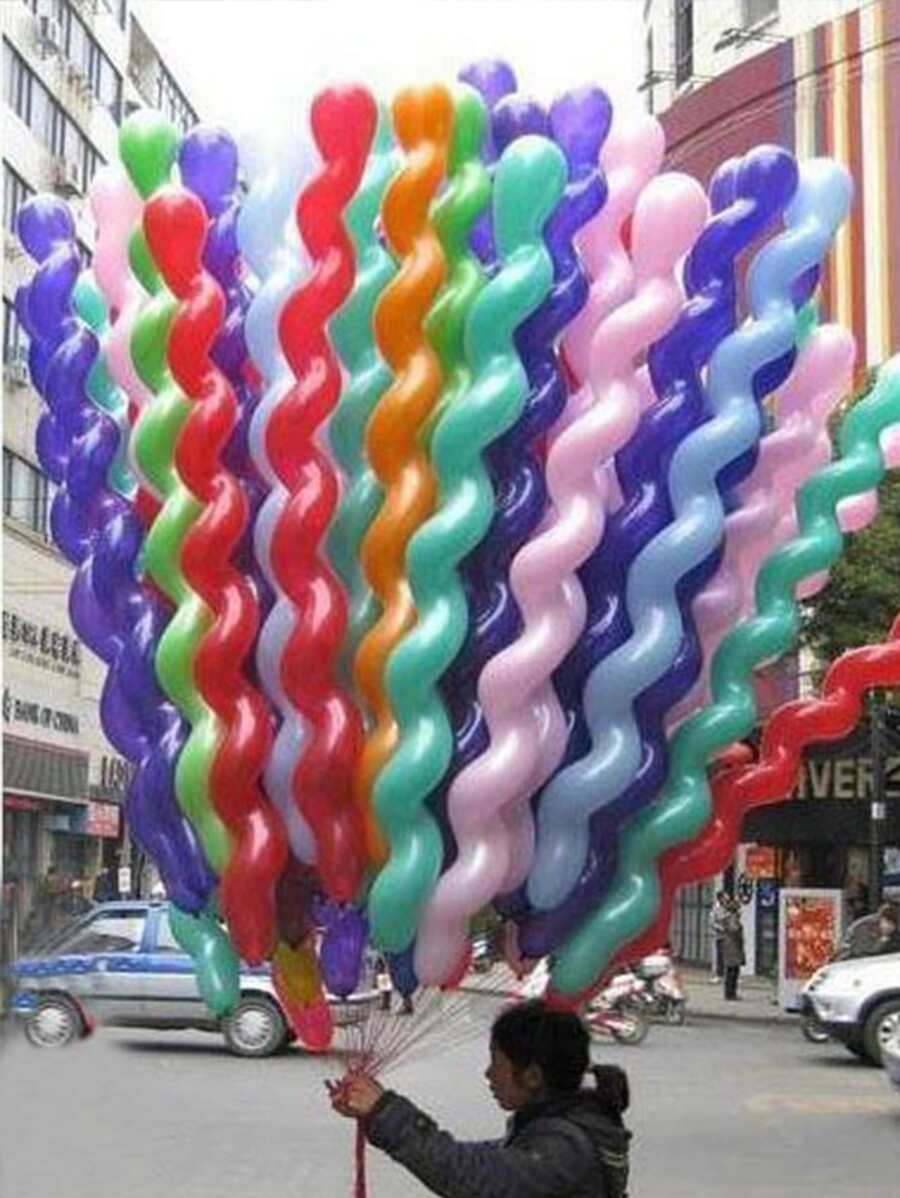 20pcs/100pcs Thicker Screw Spiral Balloon, Odd Shaped Long Balloon ...