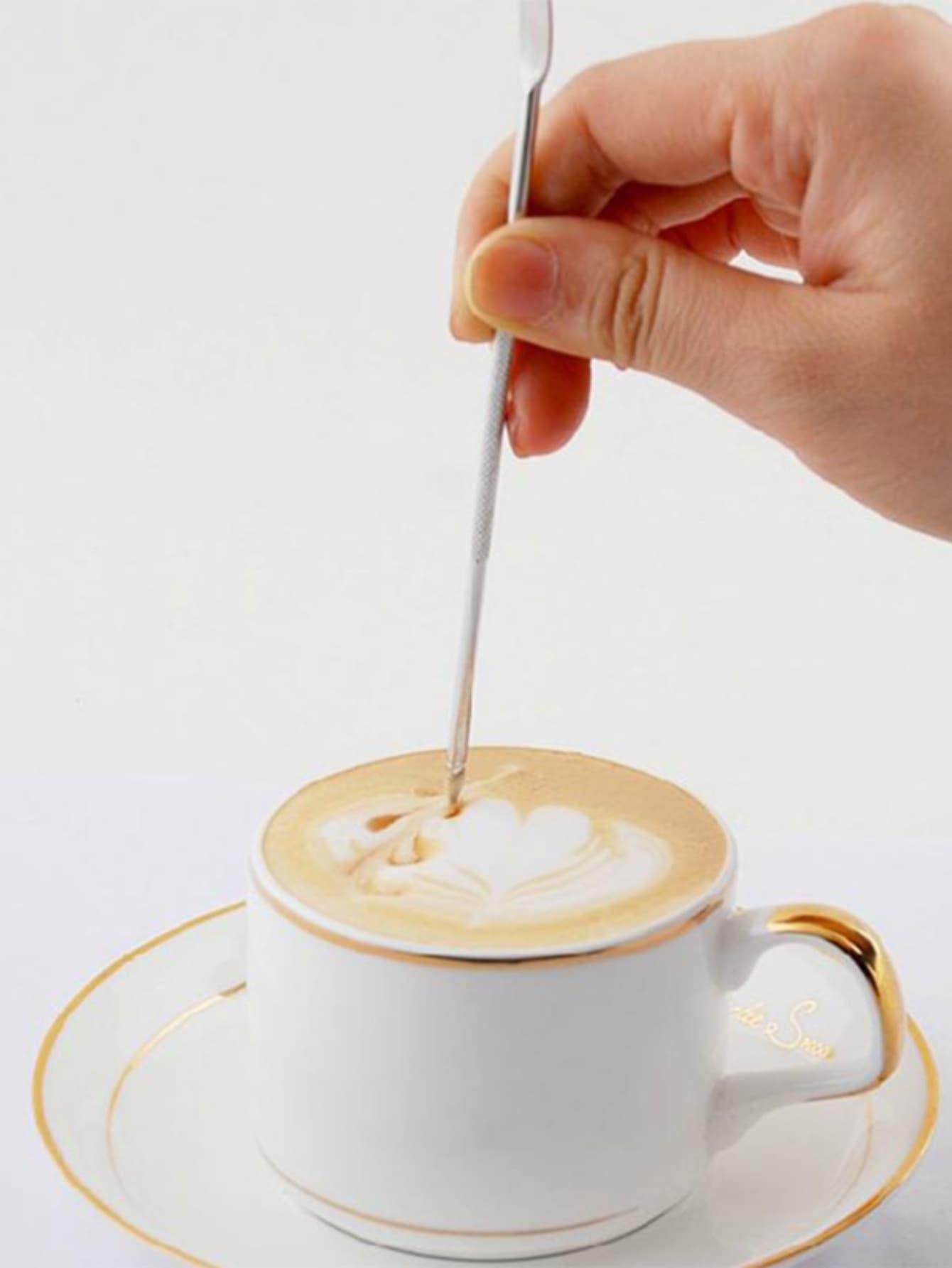 1Pcs Stainless Steel Coffee Latte Needle Milk Stick Tool Band Tamper ...