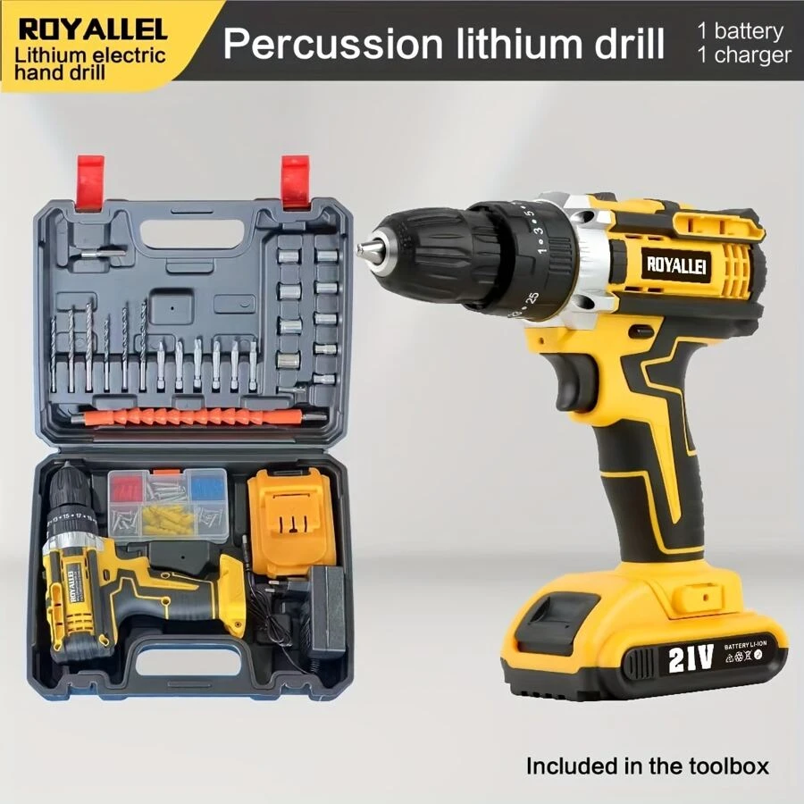 Lithium-ion Cordless Drill Set With Multiple Functions For Household ...