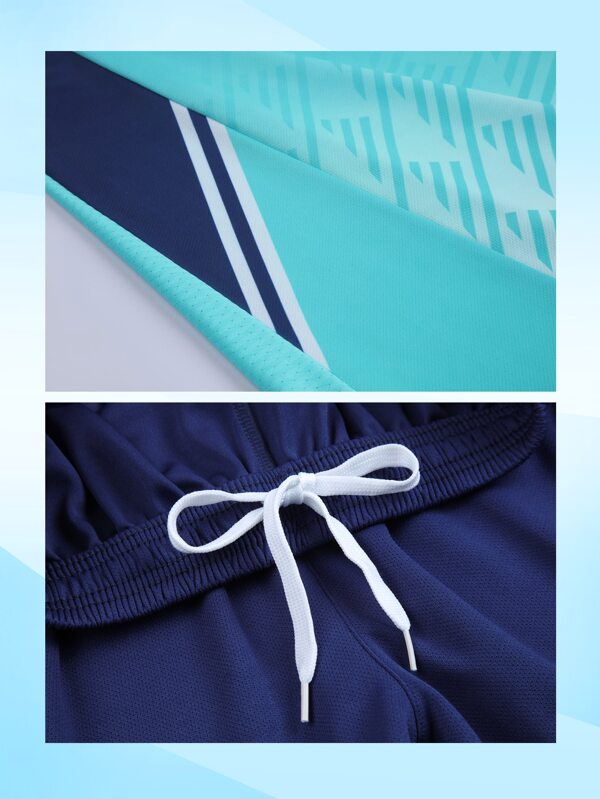 Men Football Jersey Set In Aqua Blue | SHEIN USA