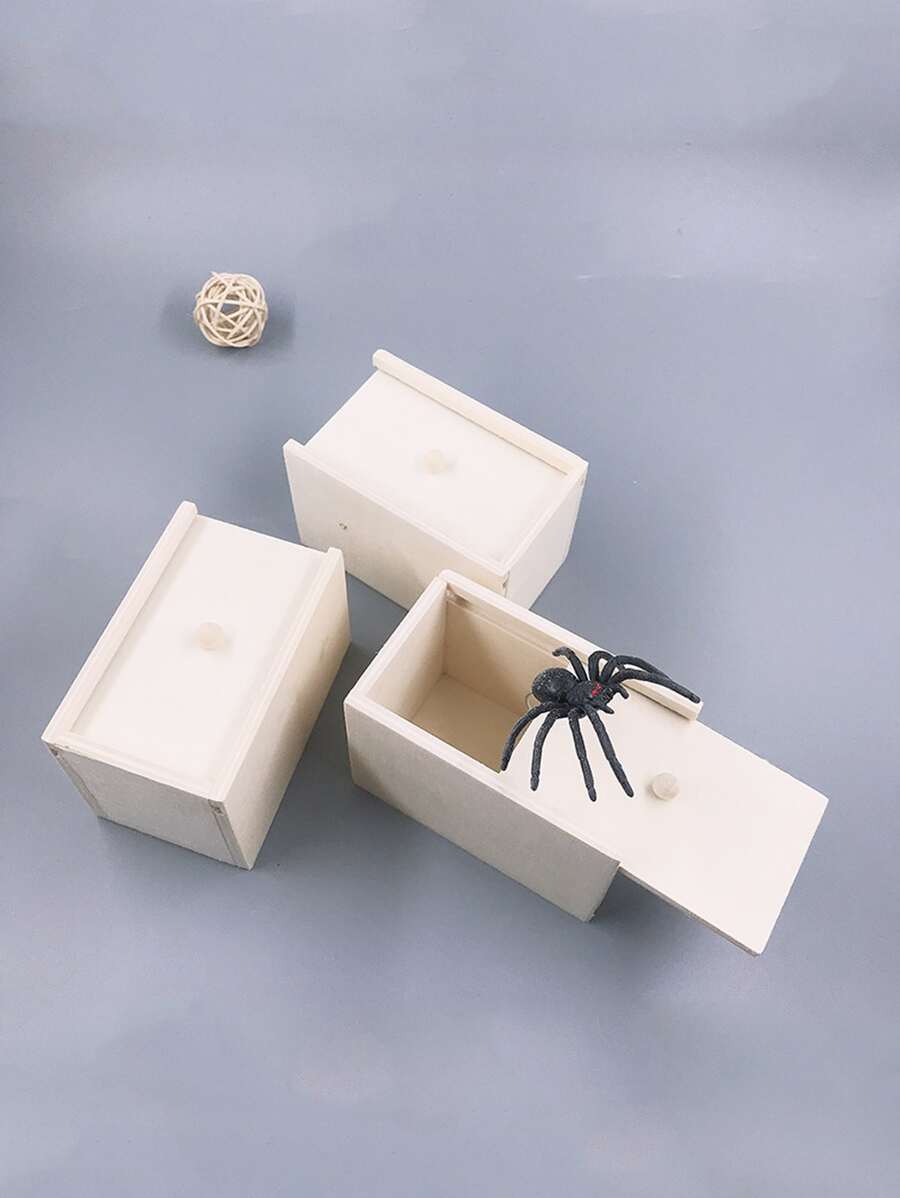 1pc The Original Spider Prank Box, Funny Wooden Box Toy Prank ...