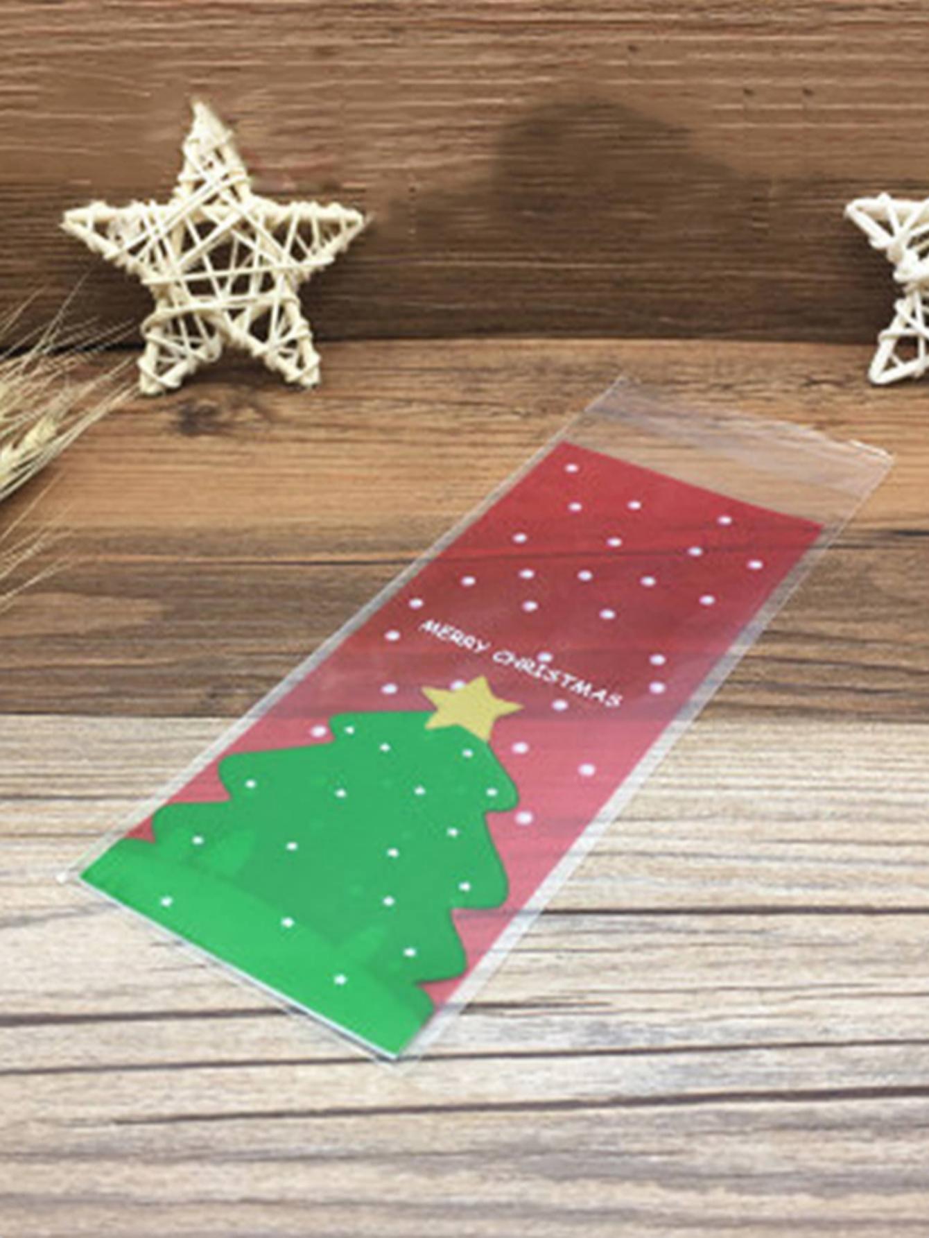 50pcs Mixed Christmas Tree Stripe Gift Packaging Bag For Lollipop ...