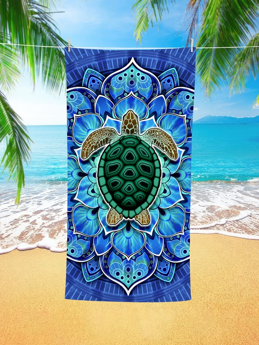 Turtle Print Beach Towel | SHEIN USA