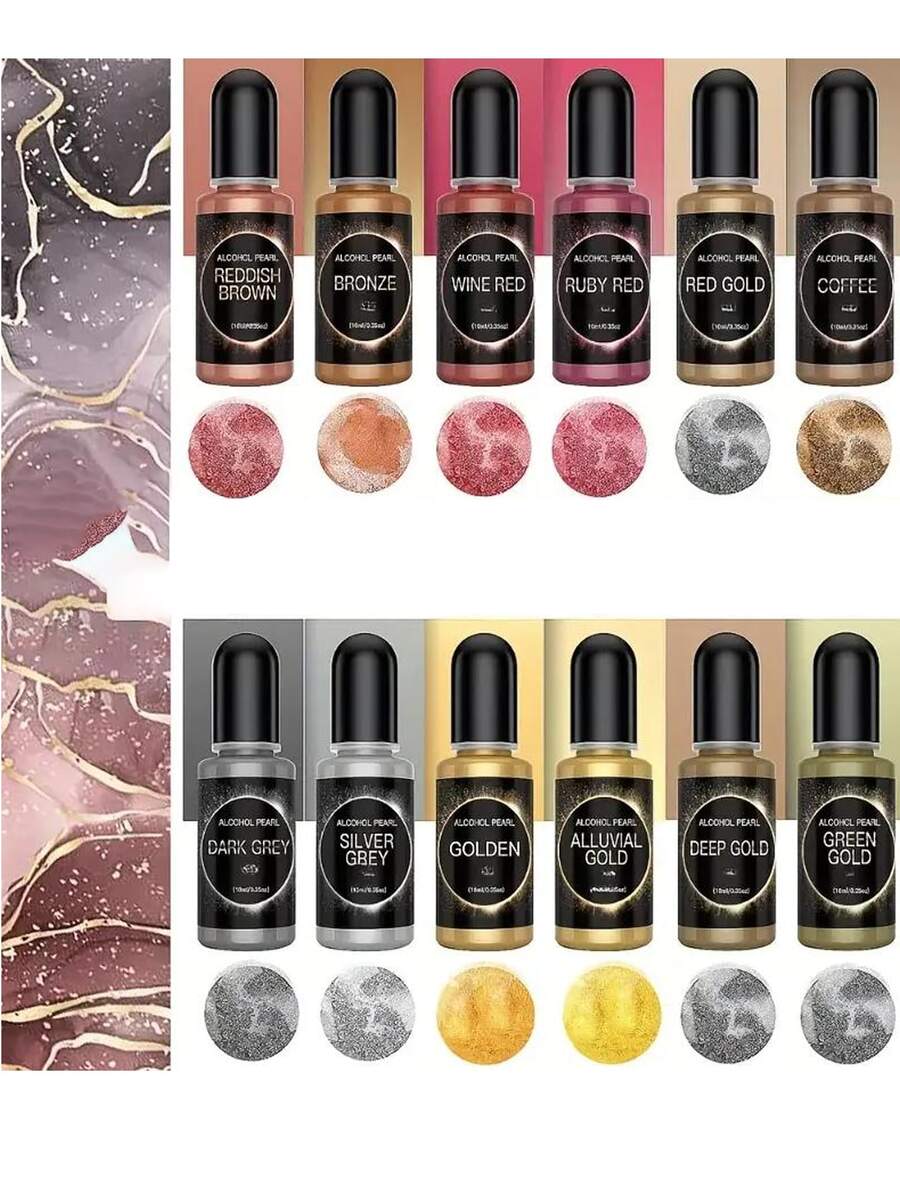 12 Colors 3d Epoxy Resin 10ml Metallic Pigment For Resin Art | SHEIN USA