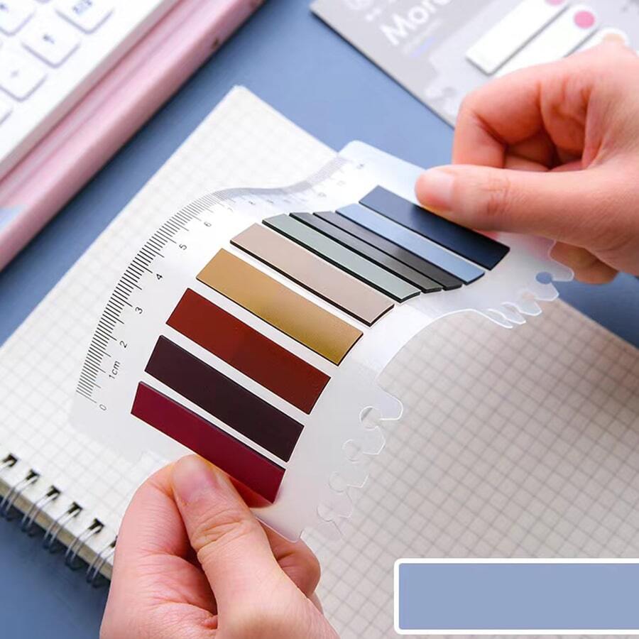 2pcs/set Morandi Color Index Sticky Notes Pet Material Creative Re ...
