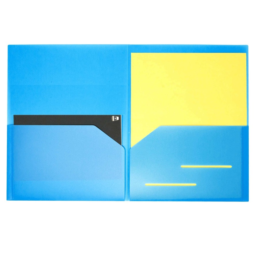 Youngever 12 Pack Heavy Duty Plastic Two Pocket Folders, Heavy Duty ...