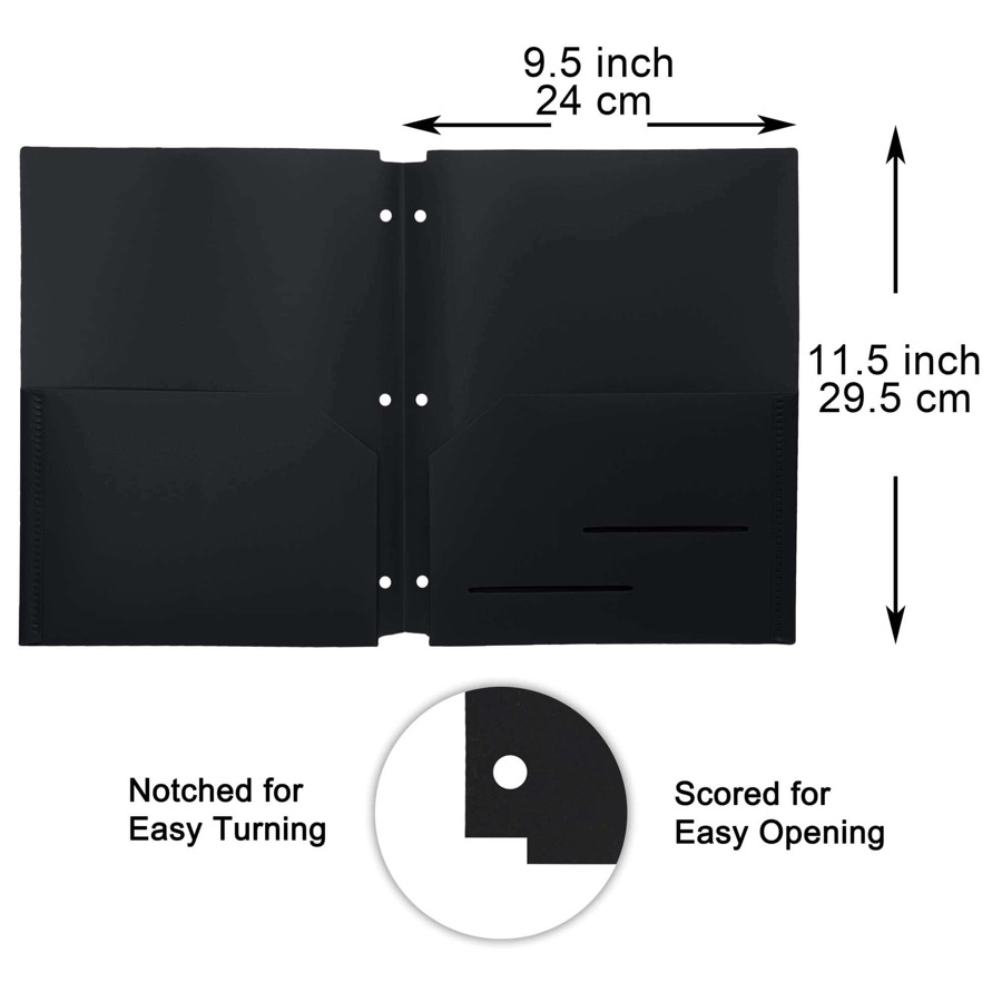 Youngever 6 Pack Heavy Duty Plastic Two Pocket Folders, Binder Dividers ...