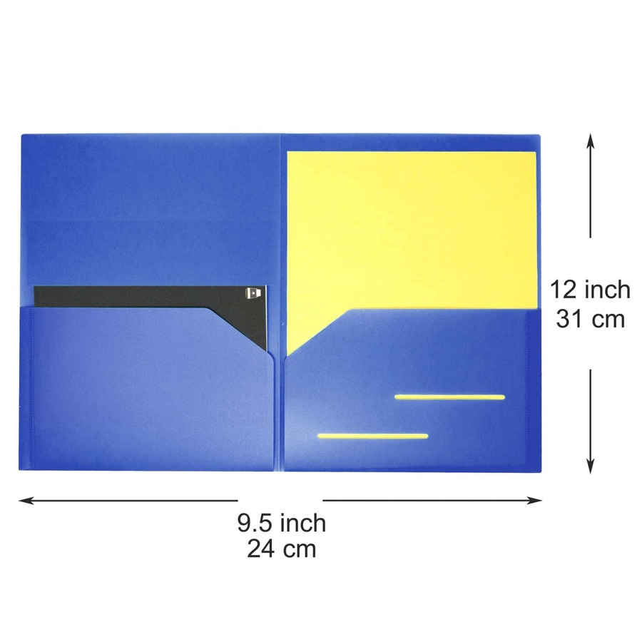 Youngever 6 Pack Heavy Duty Plastic Two Pocket Folders, Heavy Duty ...