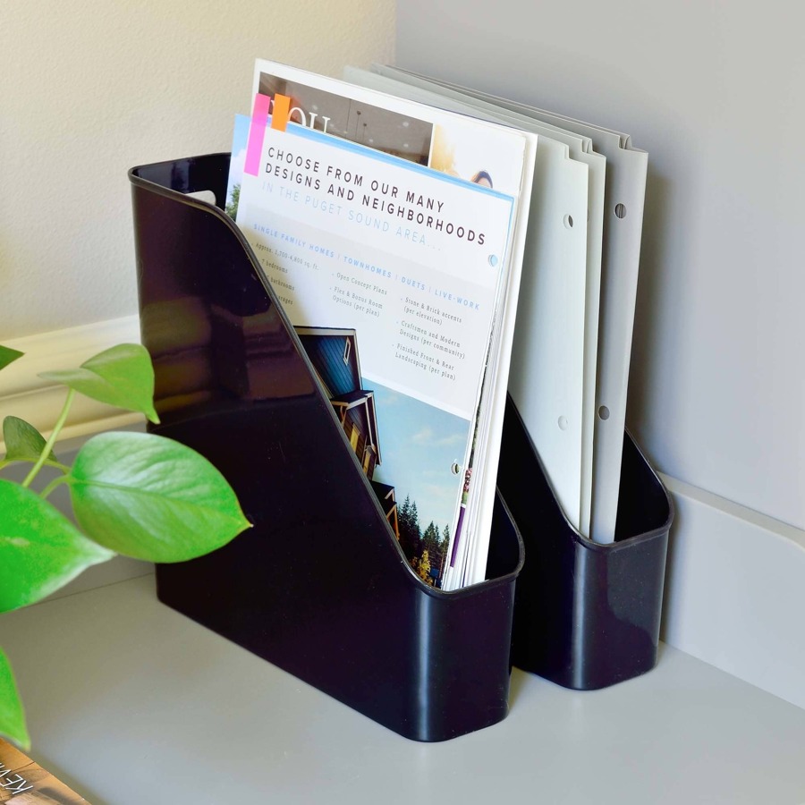 Youngever 3 Pack File Folder Bin Storage, Plastic File Folder Bin ...