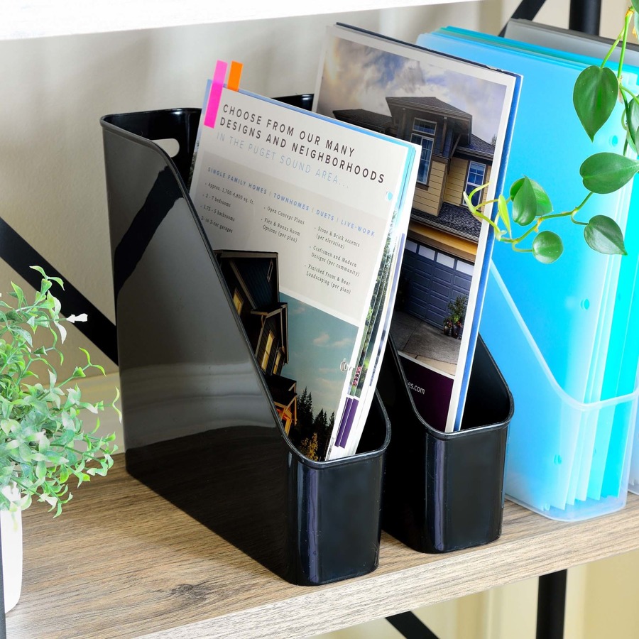 Youngever 3 Pack File Folder Bin Storage, Plastic File Folder Bin ...