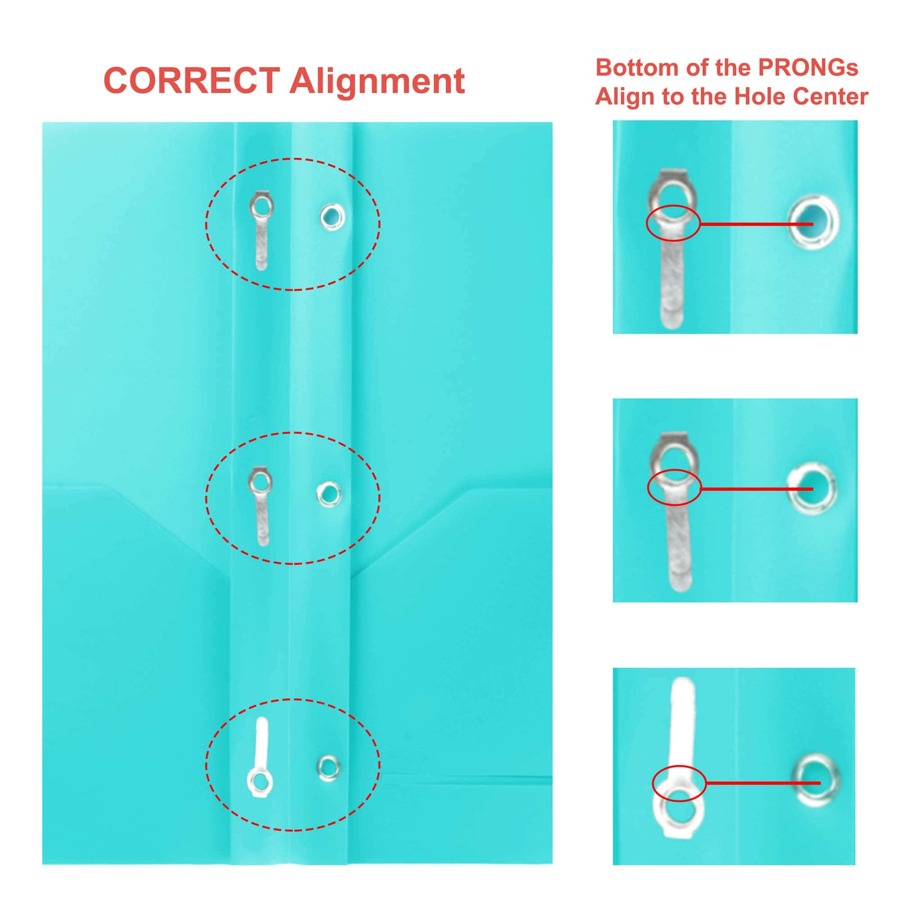 Youngever 6 Pack Heavy Duty Plastic Two Pocket Folders With 3 Prongs ...
