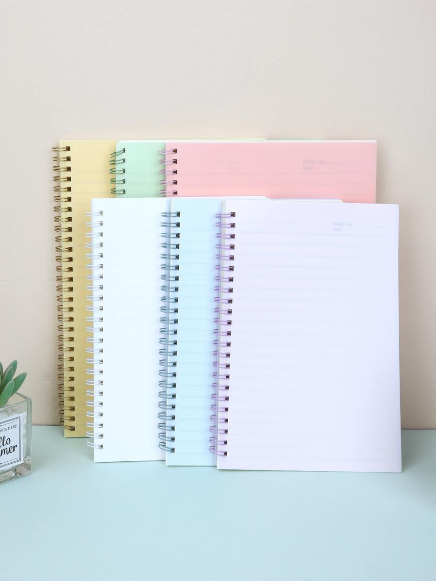 1pc Moroccan Color Pp Cover Spiral Notebook With Horizontal Lines, For ...