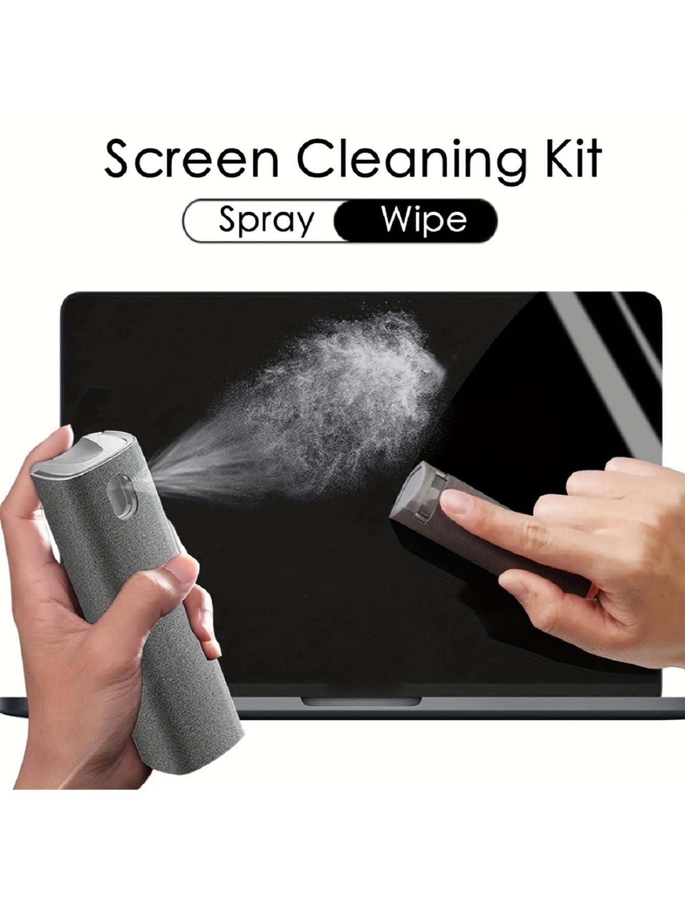 1pc 2in1 Microfiber Screen Cleaner Spray Bottle Set Mobile Phone Tablet ...