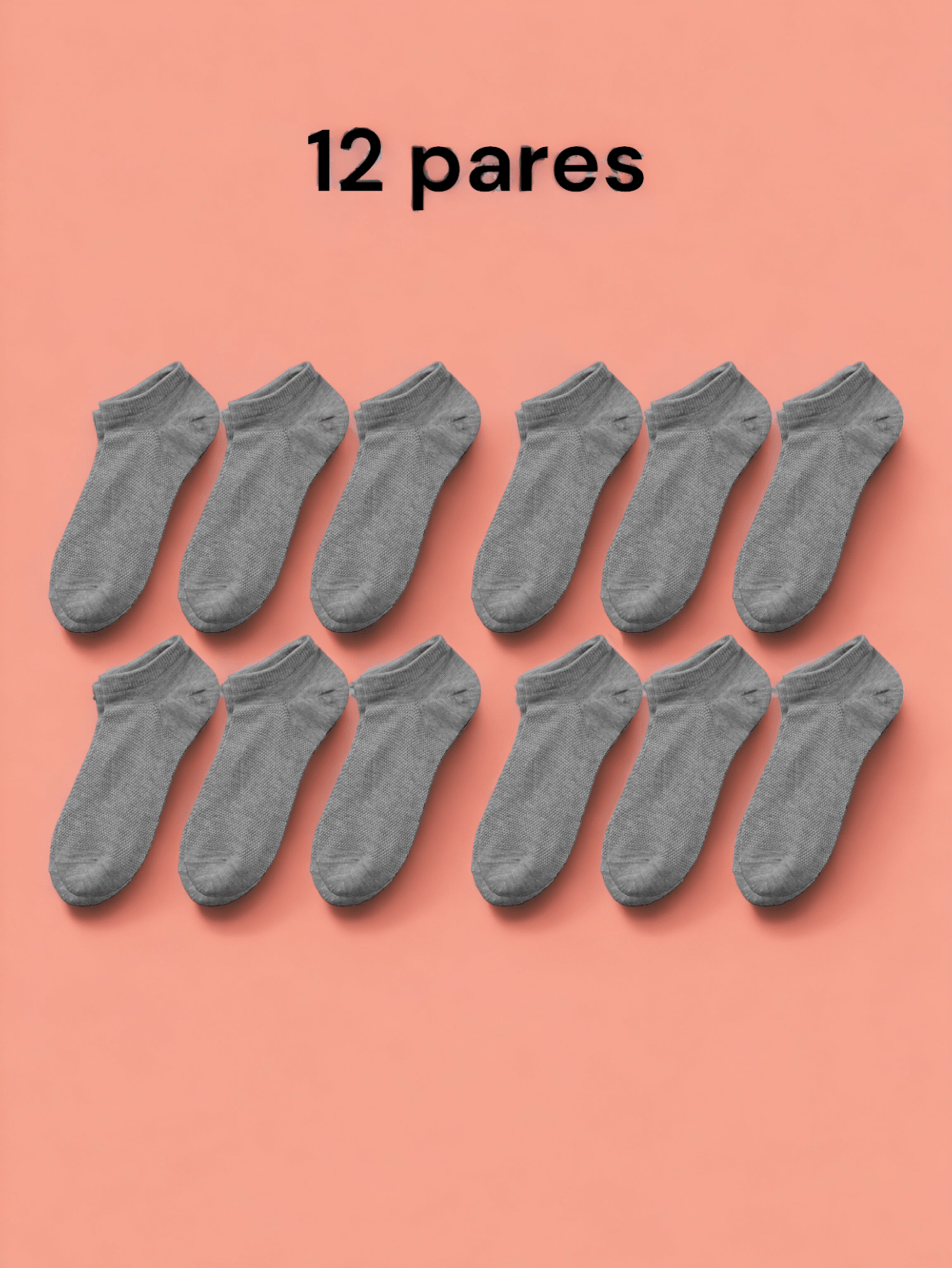 Paquete de 12 pares de calcetines grises unisex/unitalla | Moda de ...