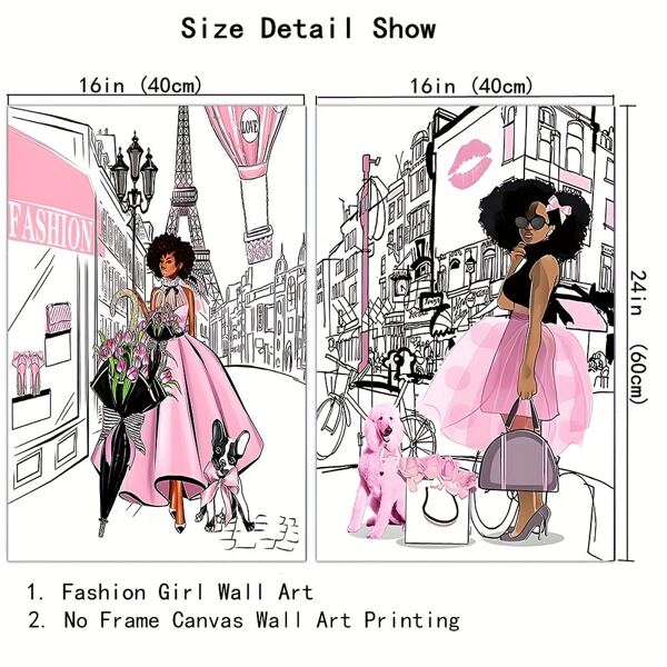 American Wall Art, Girl Wall Art Decor, Girl Canvas Painting, Living ...