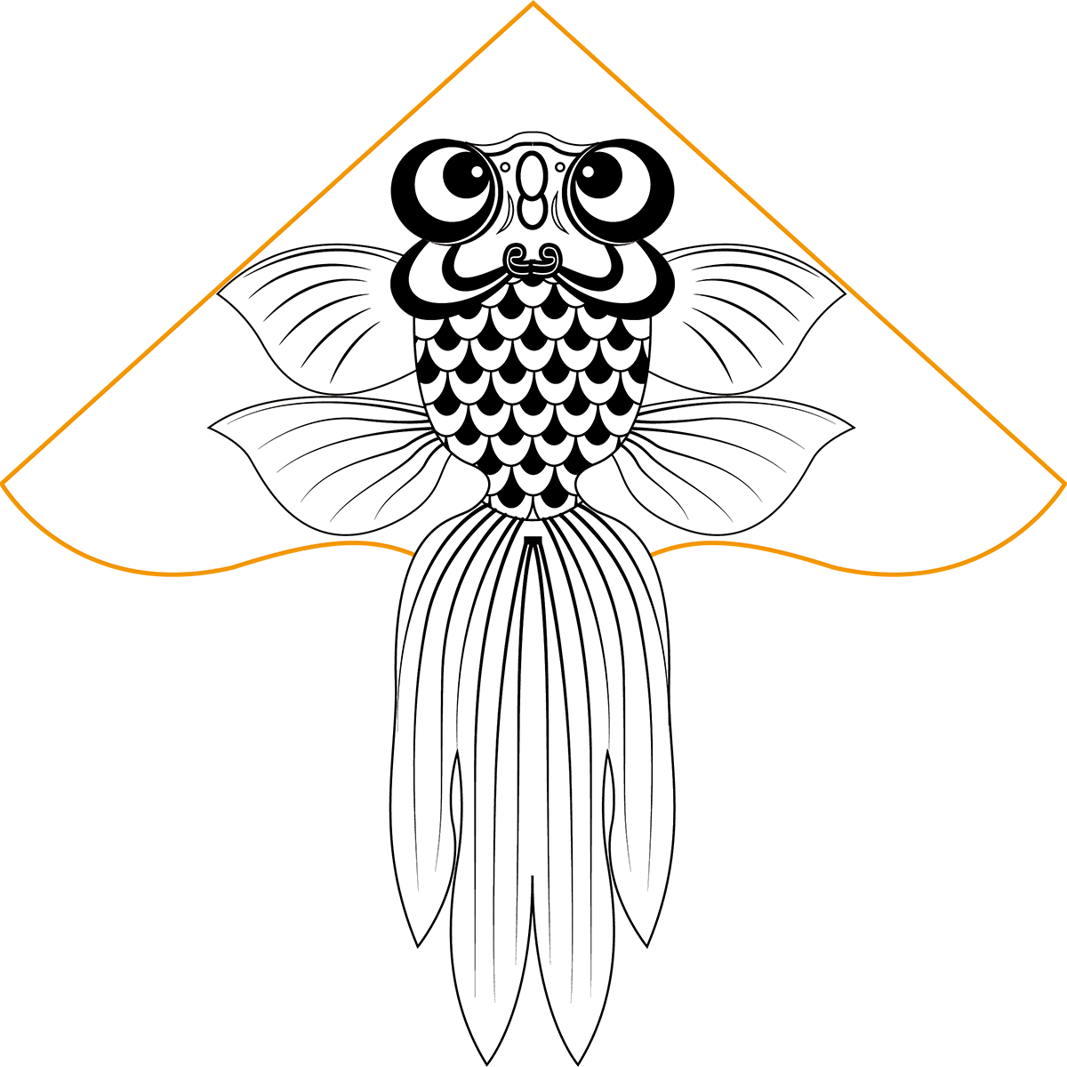 Diy Kite Kit With Hand Painted Goldfish Design, 12 Watercolor Pens ...