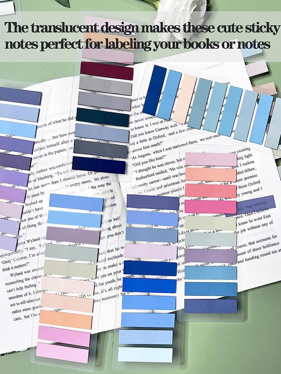 6pcs Transparent Waterproof Adhesive Index Tabs, Half-transparent ...