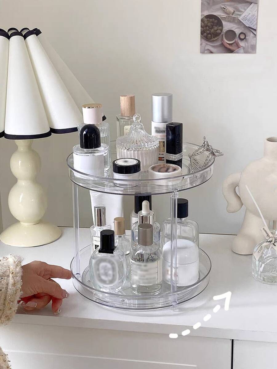 1pc Acrylic Rotating Cosmetic Organizer Display Stand For Desktop ...