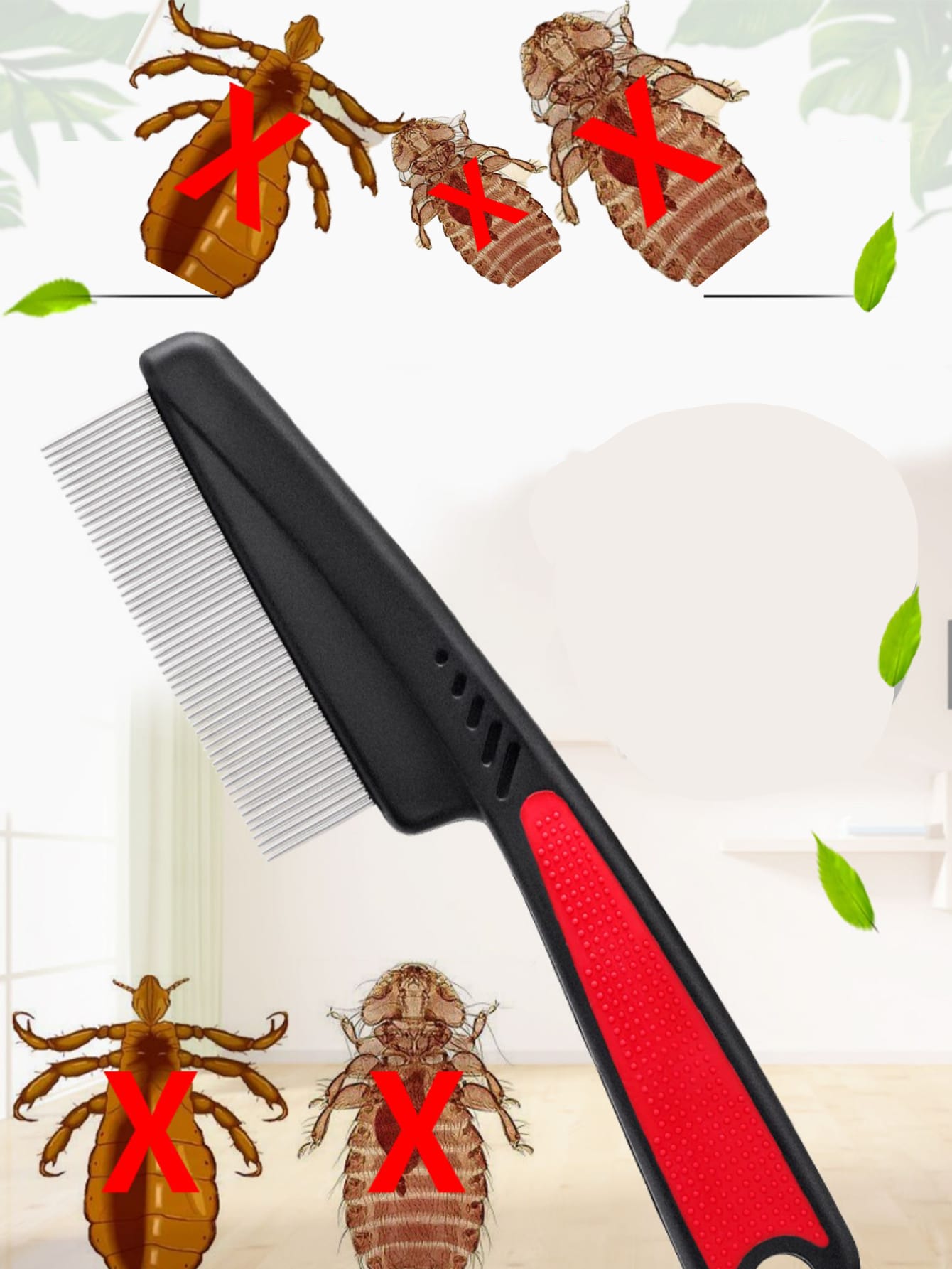 1pc Fine Tooth Lice Comb Dense Teeth Dandruff Comb For Removing Nits ...