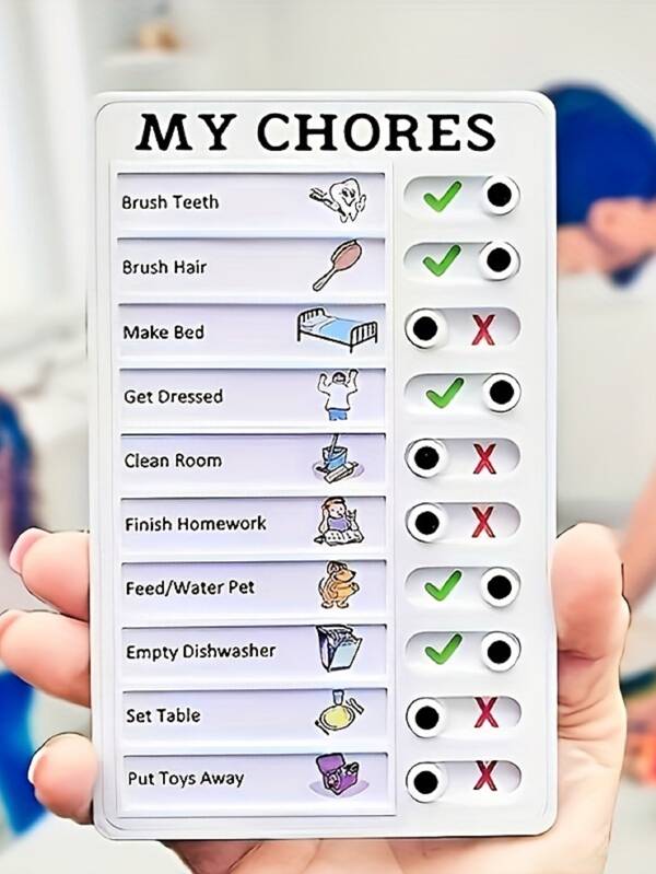 DIY Sliding Routine Chart, Custom Daily Schedule Tasks Memo Checklist ...