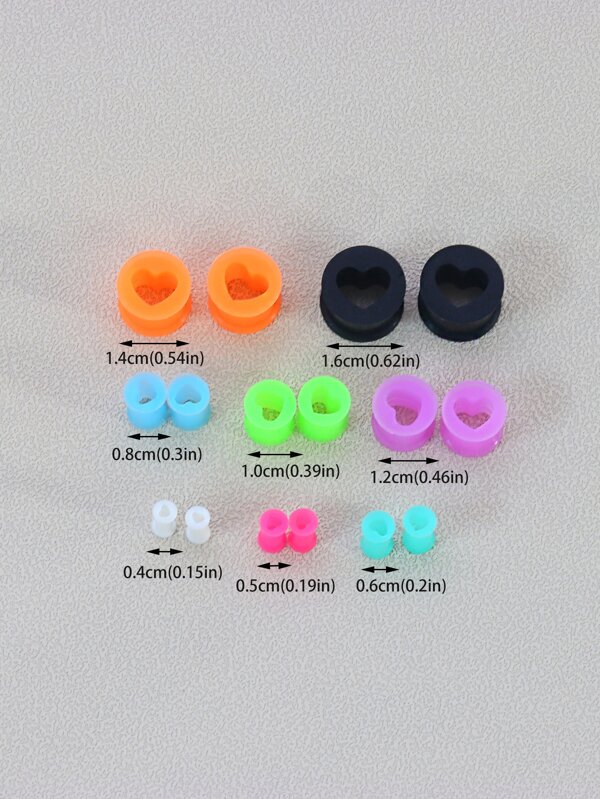 Silicone Jelly Color Heart-Shaped Cylindrical Ear Expanders Are ...