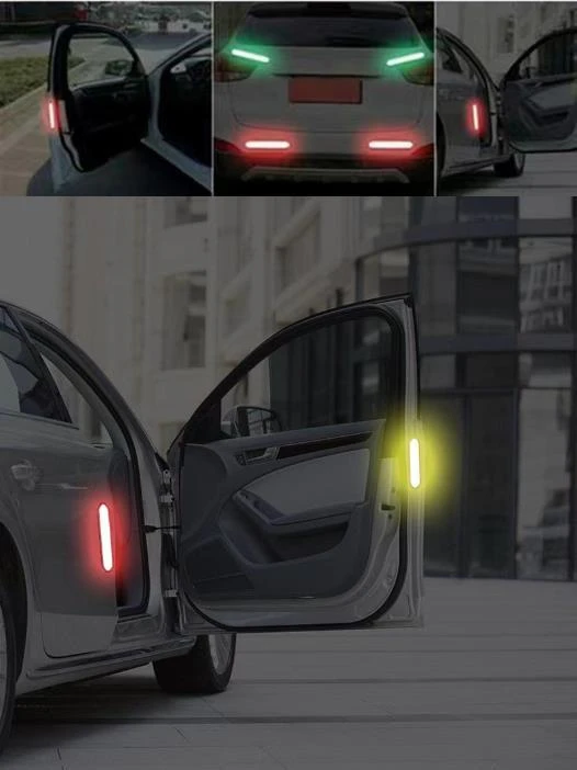 2pcs/set 3d High-brightness Reflective Warning Car Door Sticker With ...