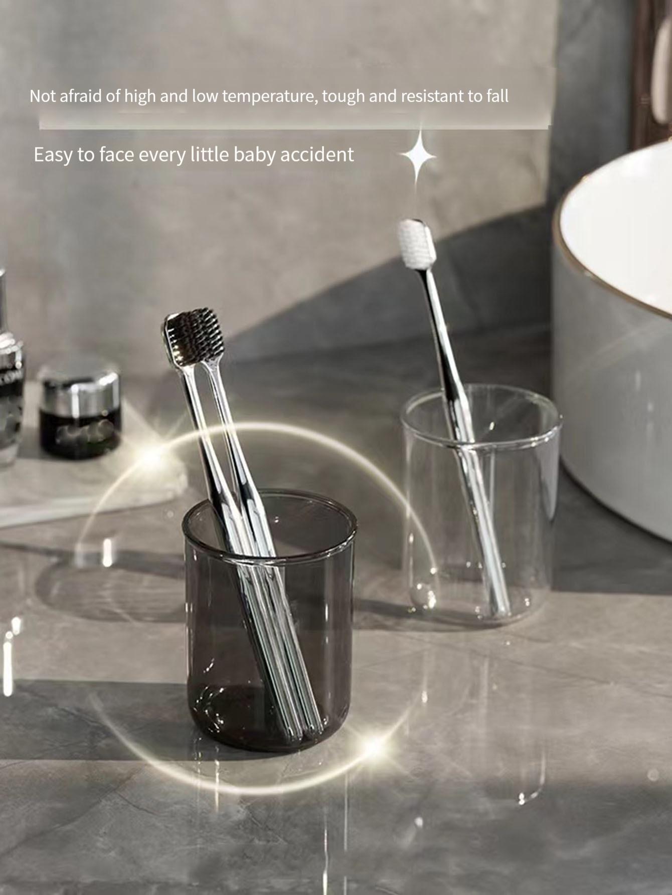 Toothbrush Holder Storage Rack With Wall Mounted Rinse Cup, No-drill ...