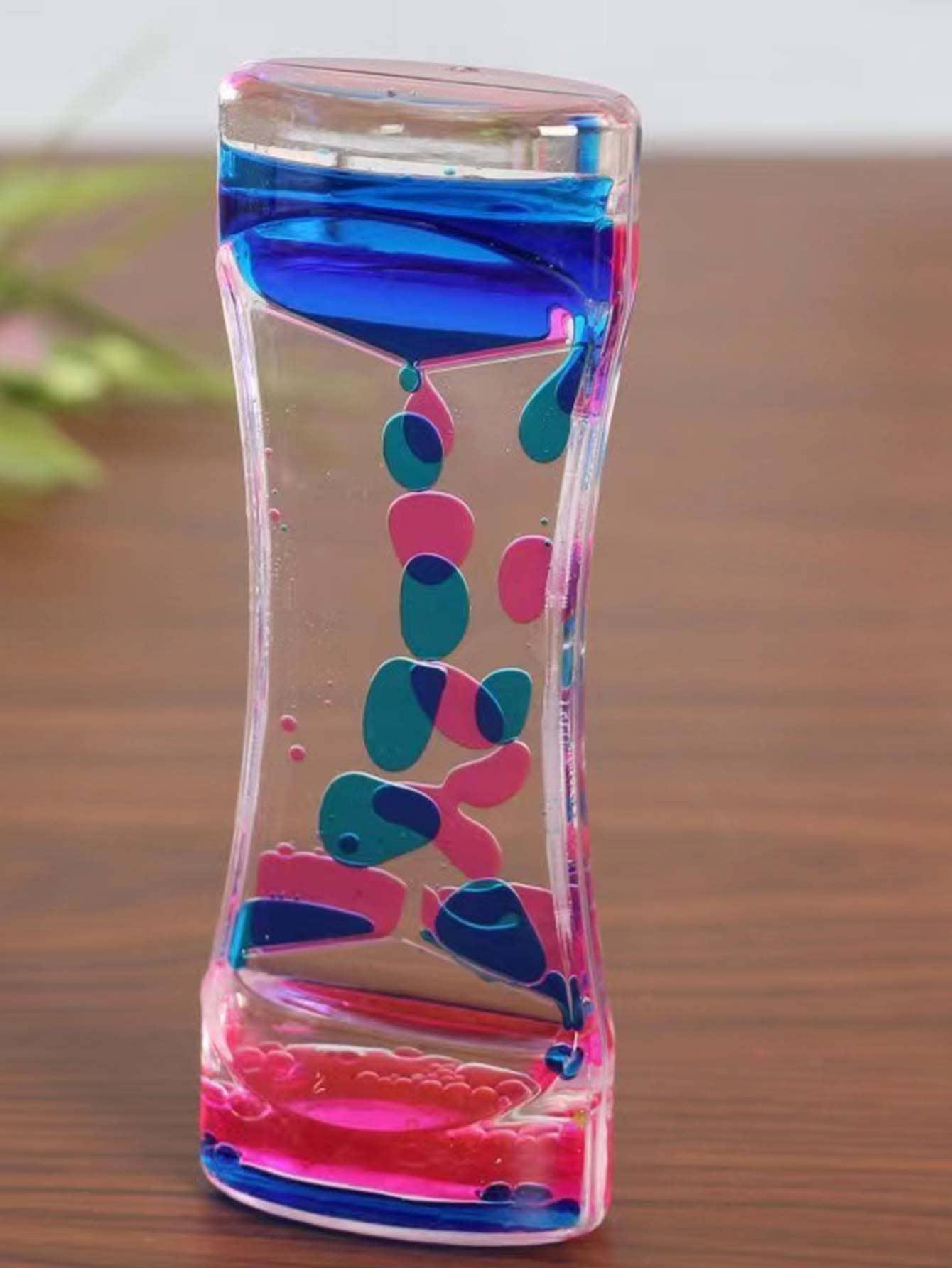 Cute Waist Dual Color Liquid Acrylic Hourglass Timer Stress Relief Toy ...