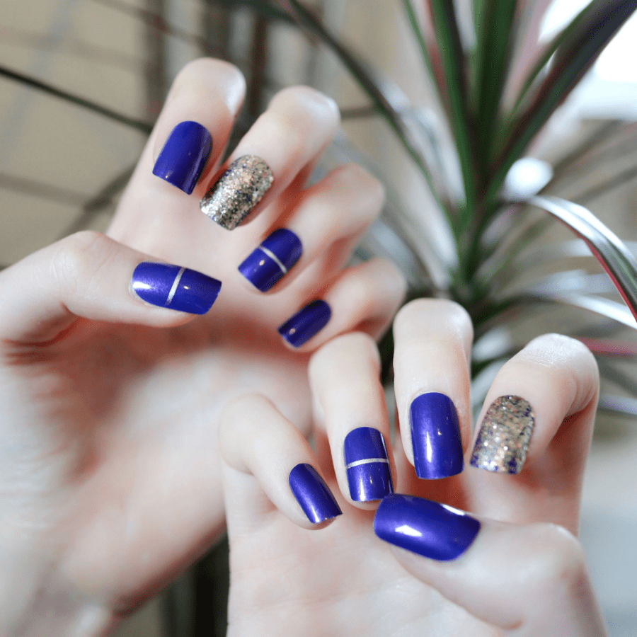 Boxed Square-shaped Medium Long Pre-designed False Nails For Women And ...