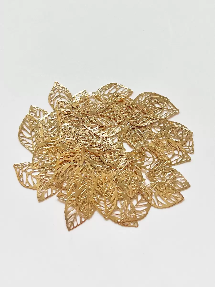 100 ชิ้น กิ๊บติดผมประดับลวดลายดอกไม้ โลหะเครื่องประดับแฟชั่น, ดอกใบไม้เปิดทรง DIY วินเทจ | SHEIN TH