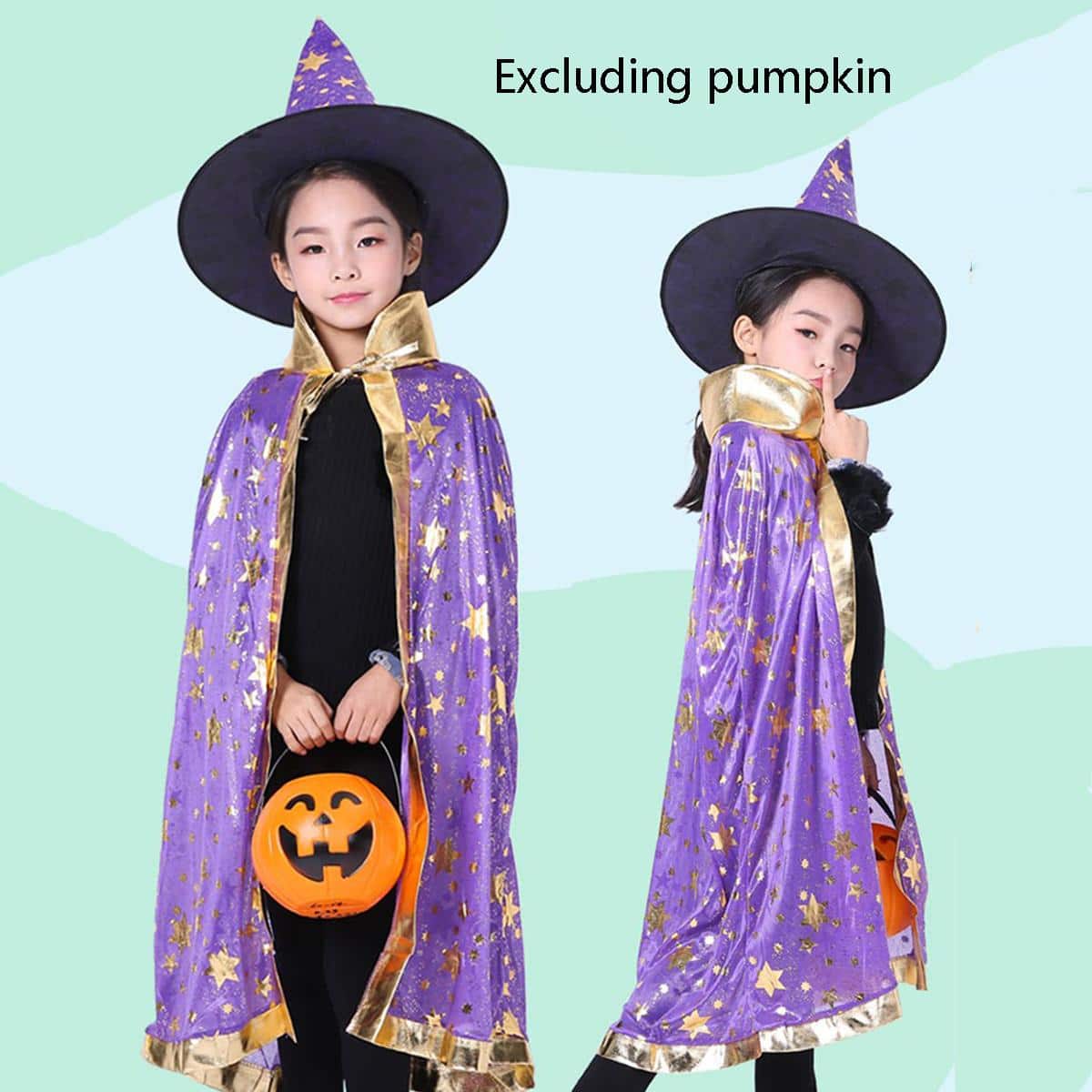 Halloween Sombrero + Capa Disfraz con estrella Capa Maquillaje fiesta ...