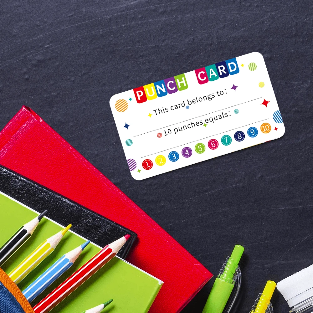 100pcs Reward Card Set With Hole Puncher, Student Incentive Card ...