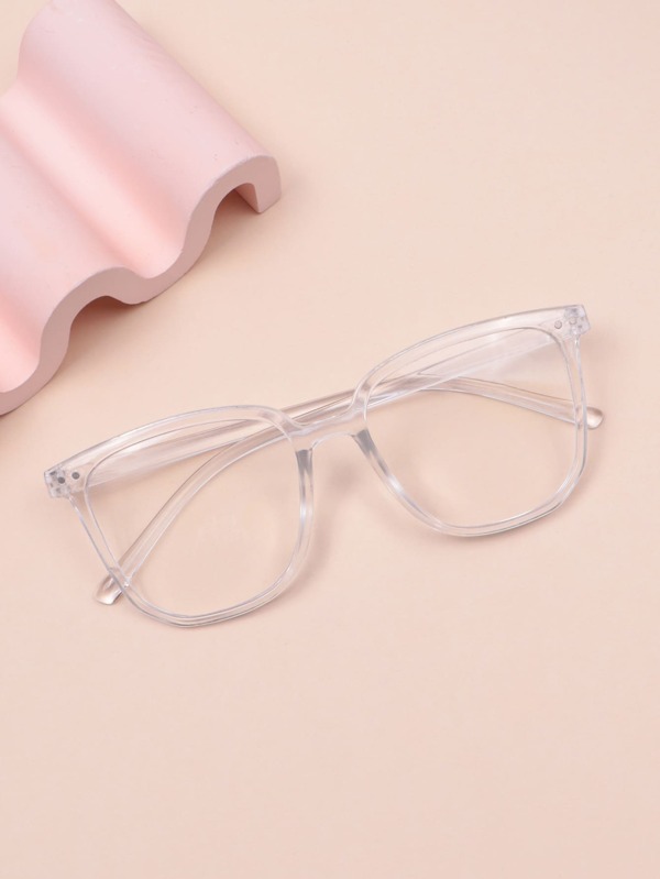 1pc Square Frame Clear Blue Light Blocking Prescription Glasses | SHEIN UK
