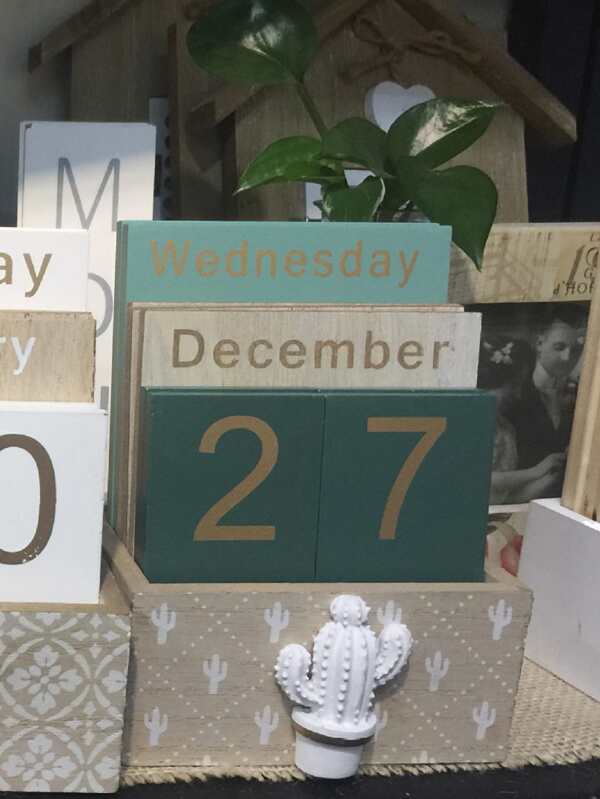 1pc Wooden Cactus Element Flip Calendar & Perpetual Calendar Stand ...