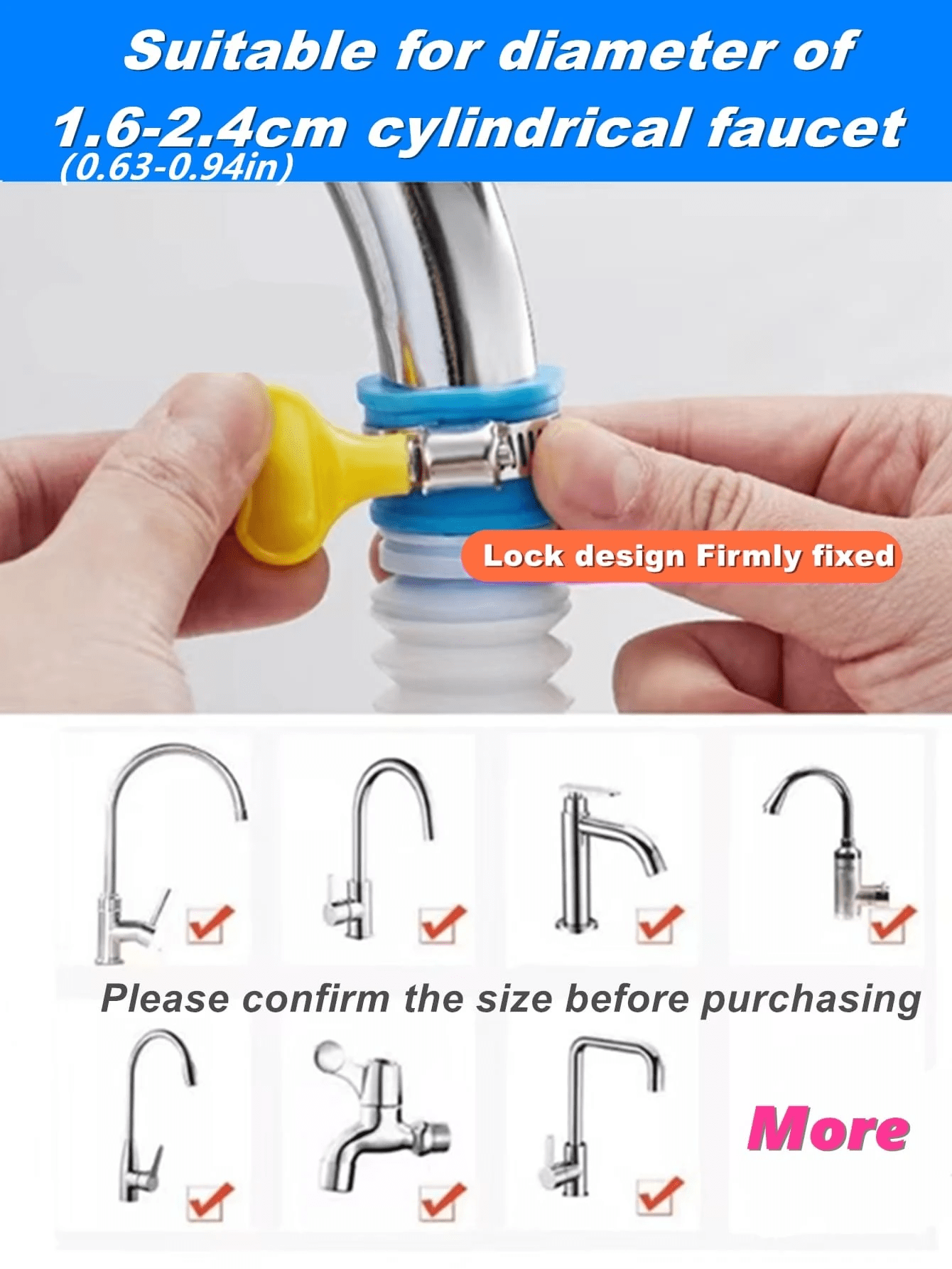 1pc 360 Degree Rotatable Splash-proof Tap Filter, Stretchable Tap ...