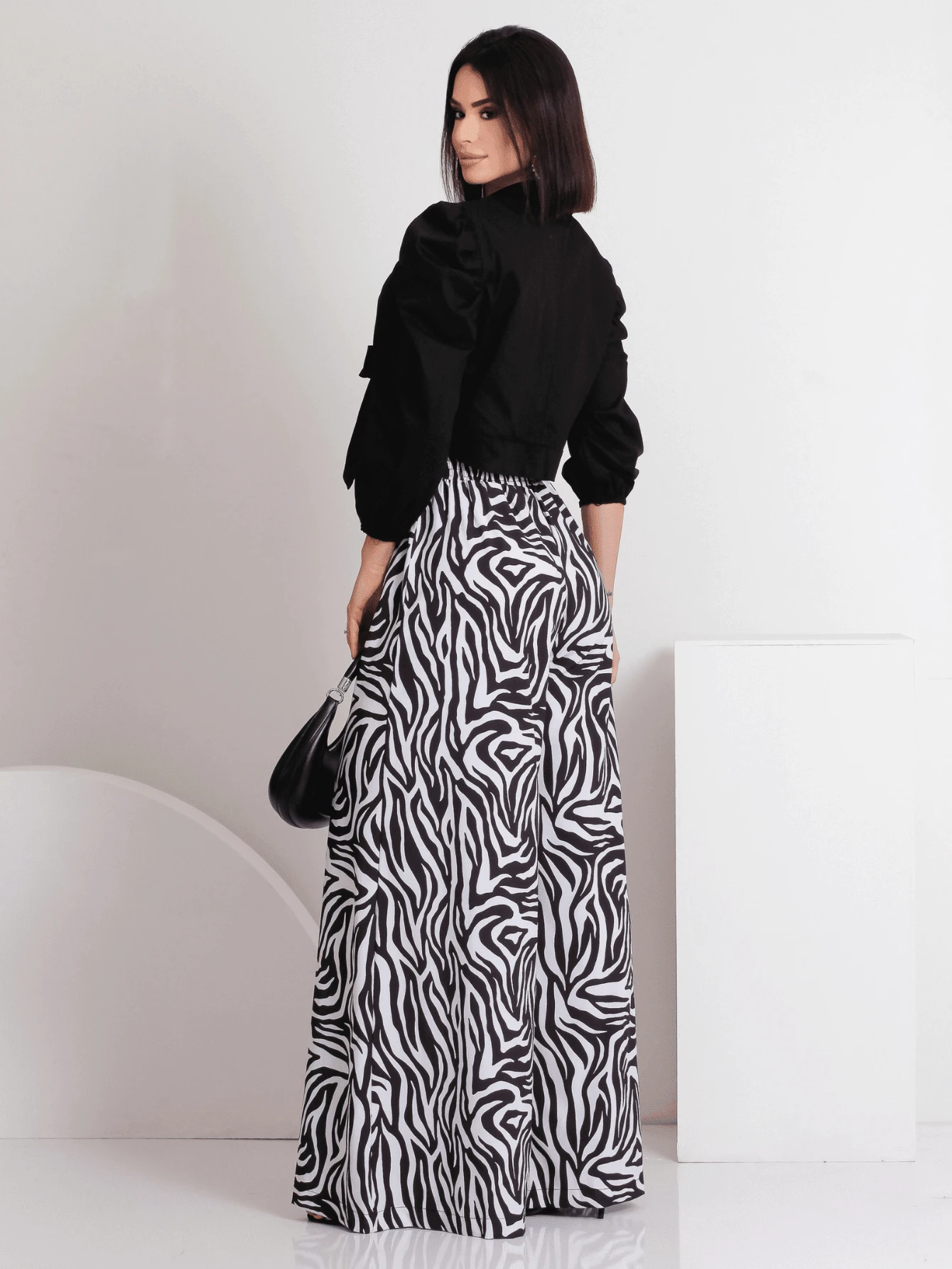 Calça Pantalona Com Elástico Animal Print Zebra - Isa | SHEIN Brasil