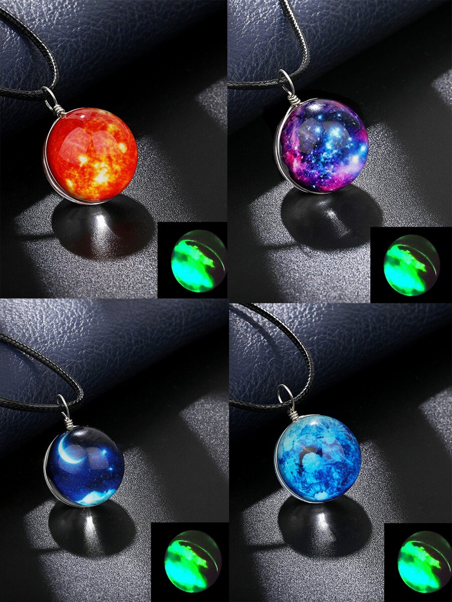 1pc luminous double-sided glass ball solar system universe starry sky ...