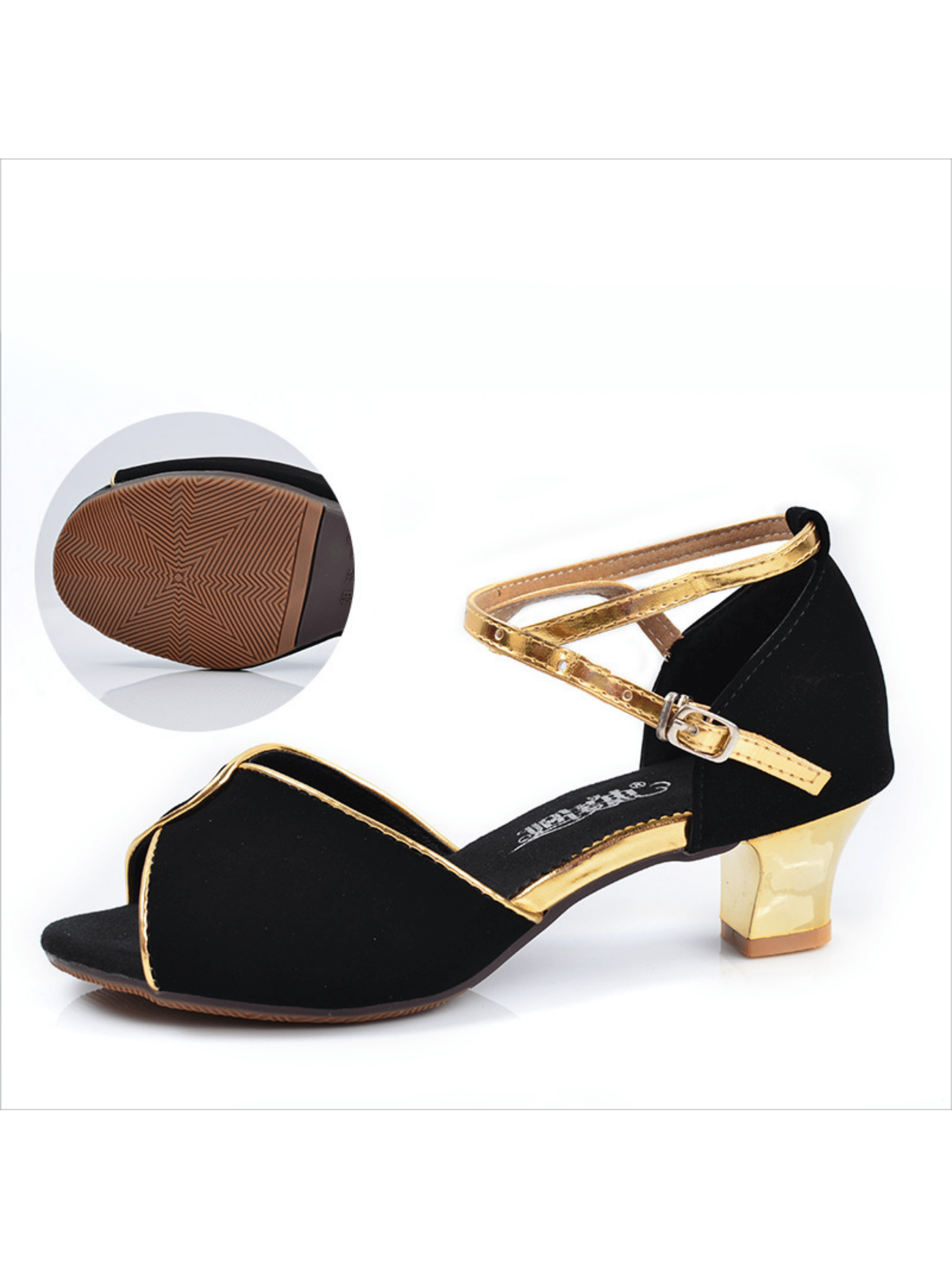 Women's Latin Dance Shoes Open Toe Ballroom Salsa Dance Practice ...