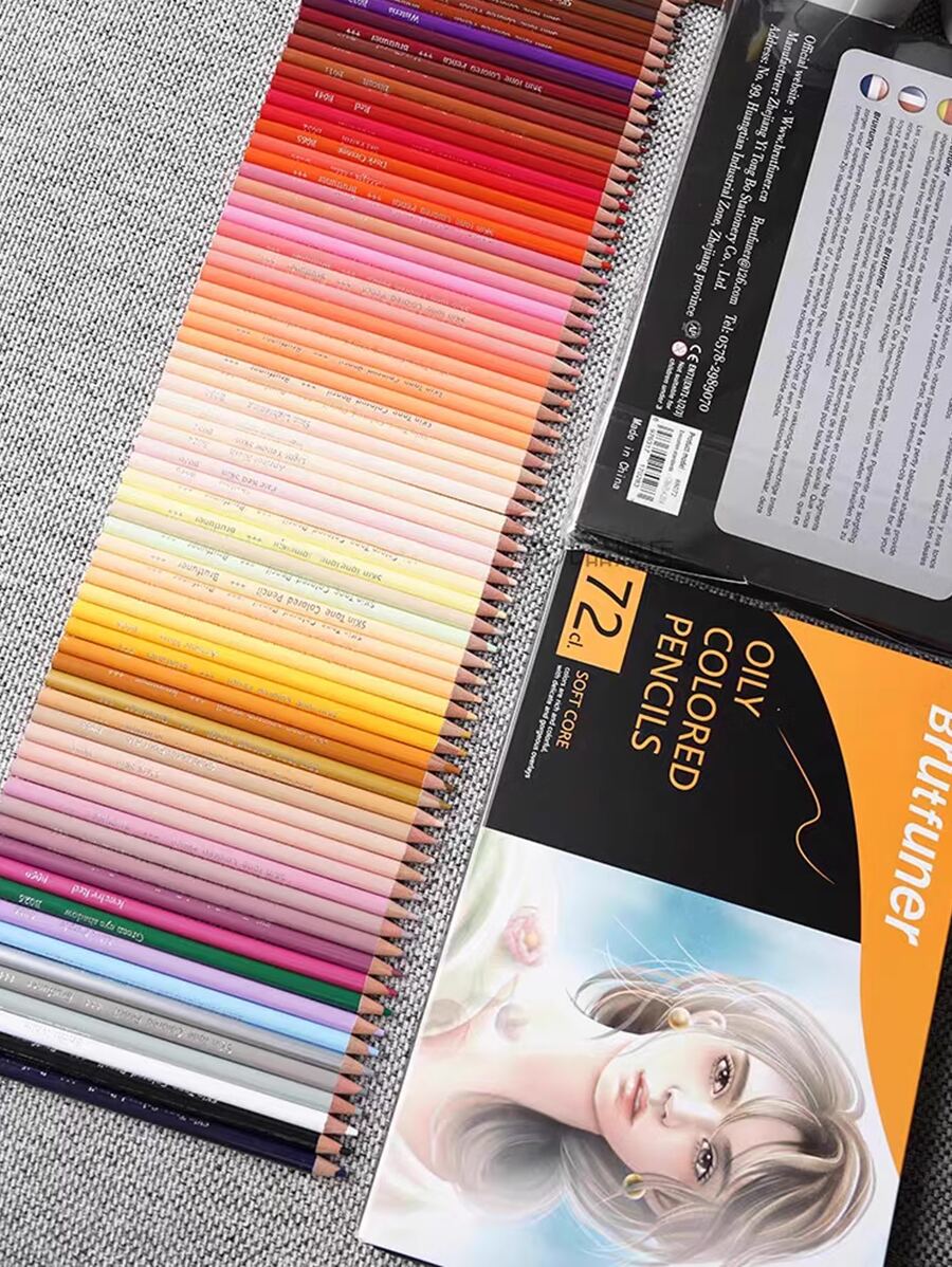 72 Skin Tone Colored Pencils Set, Soft-core Oil-based Pre-sharpened ...