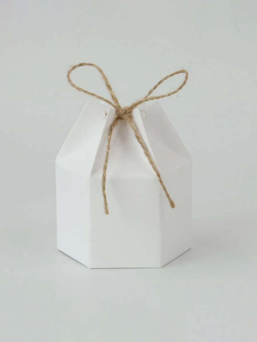 20pcs/pack White Hexagonal Lantern Shaped Gift Box With Ribbon For ...