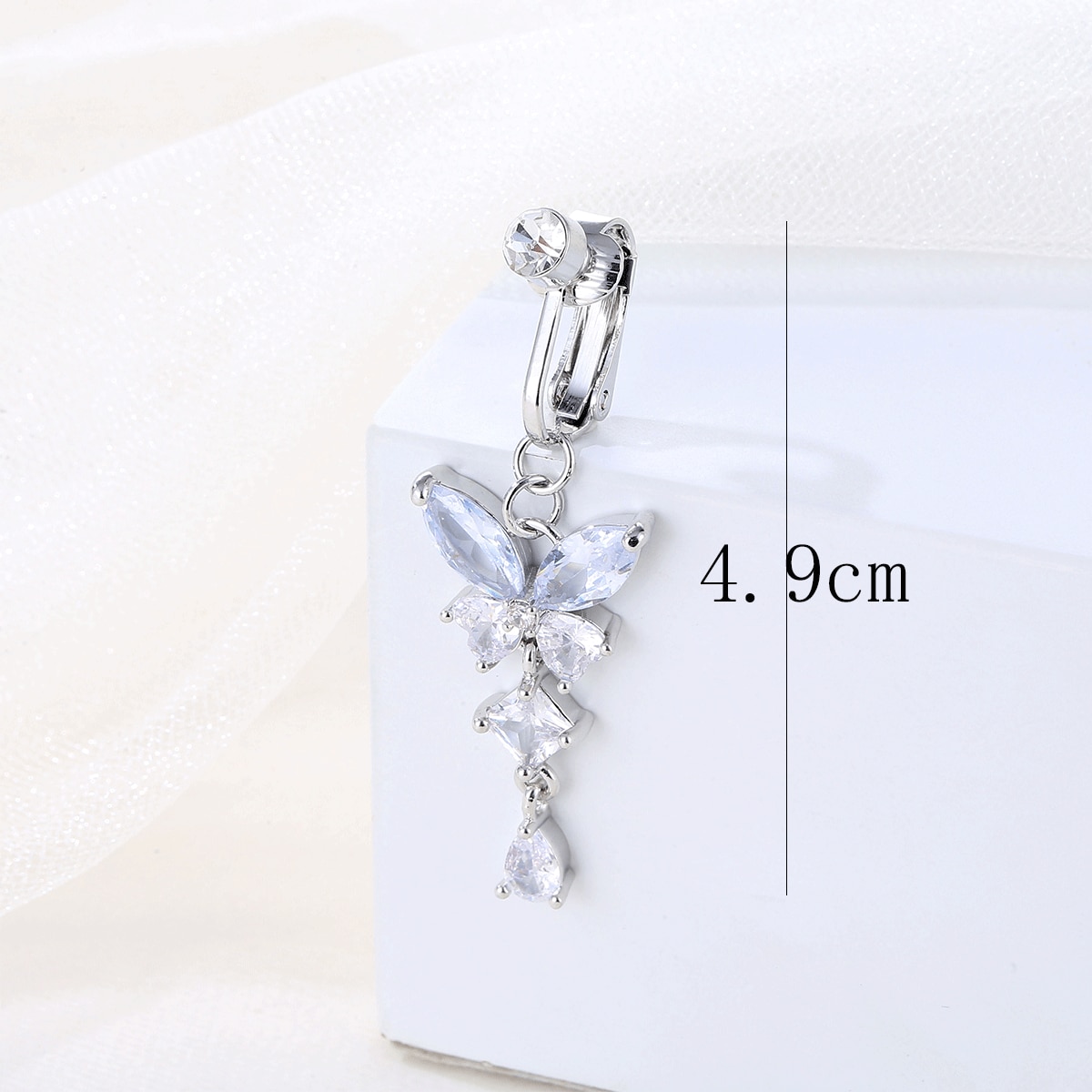 Non-Piercing Butterfly Fake Belly Piercing Butterfly Clip On Umbilical ...