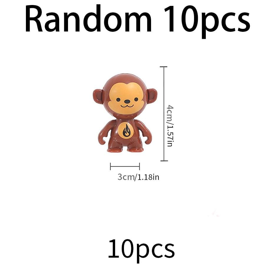 10pcs Weebles Cartoon Mini Toys With Cute Monkey Design For Skillful ...
