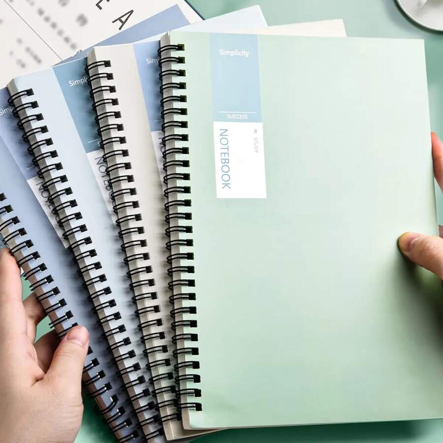4 A5 Mixed Color Simple Coil Books | SHEIN USA