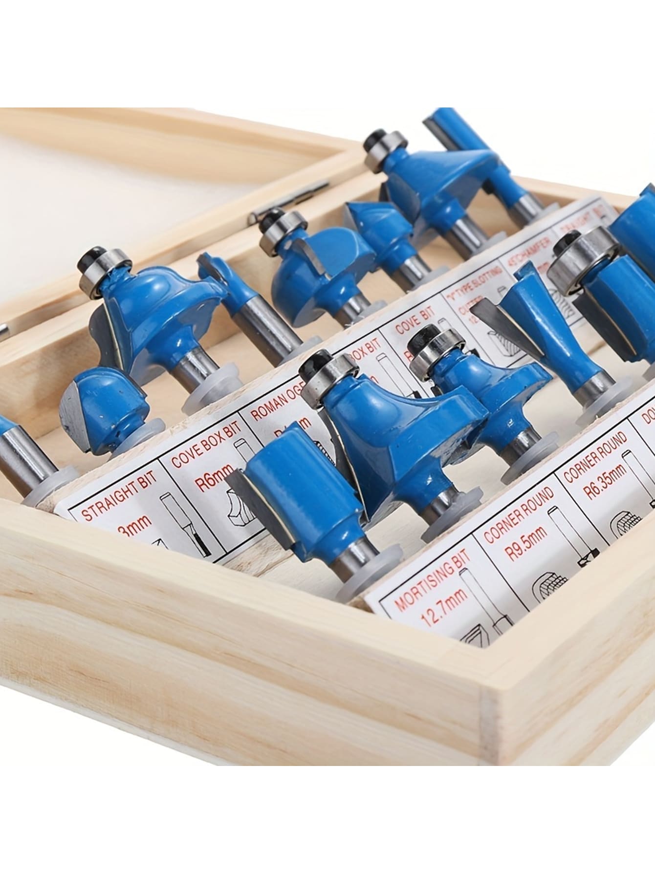 "15-Piece 1/4-Inch Router Bit Set - Tungsten Carbide Cutting ...