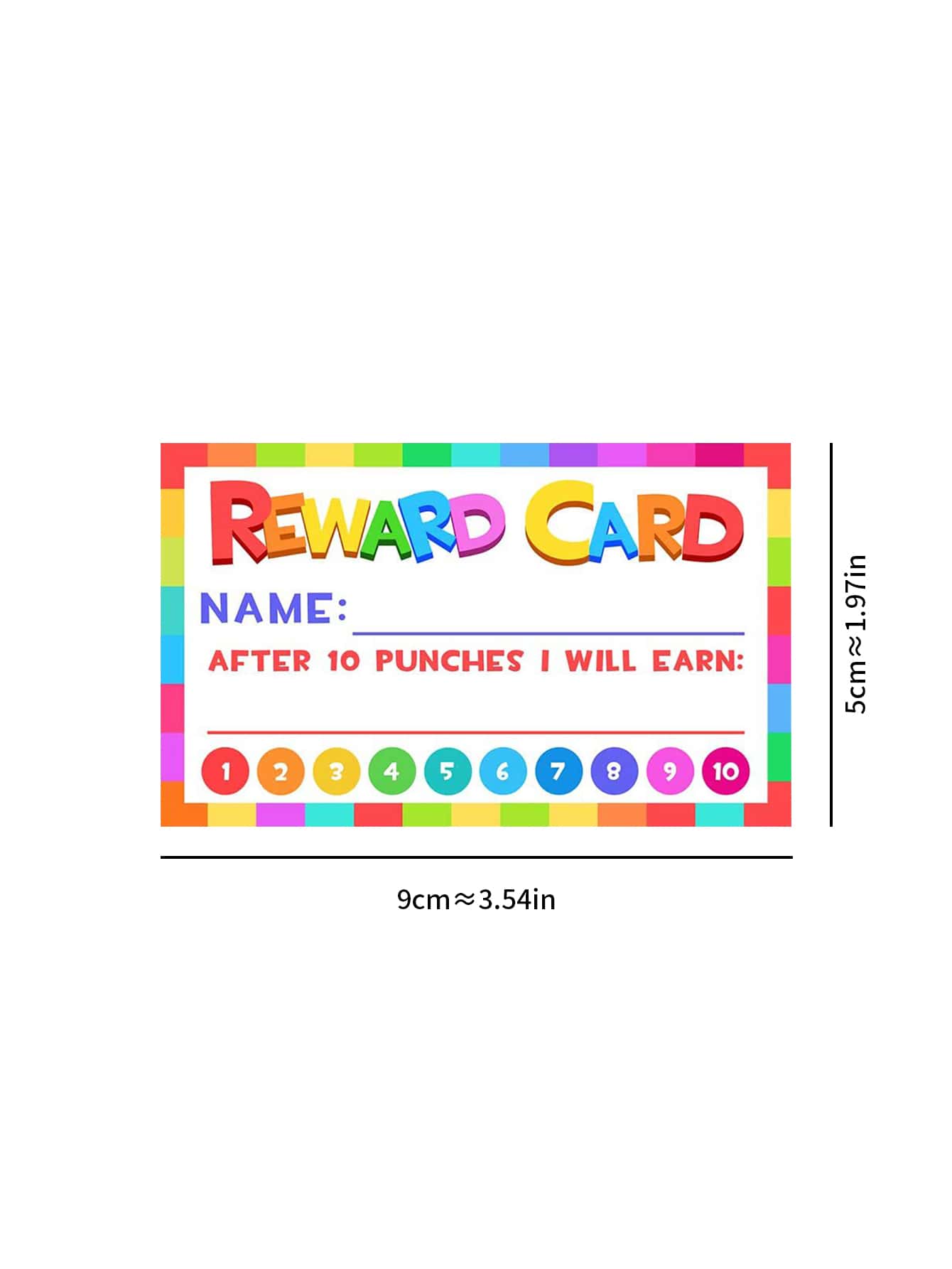 50pcs Colorful Creative Classroom/home/family Children's Punch Card For ...
