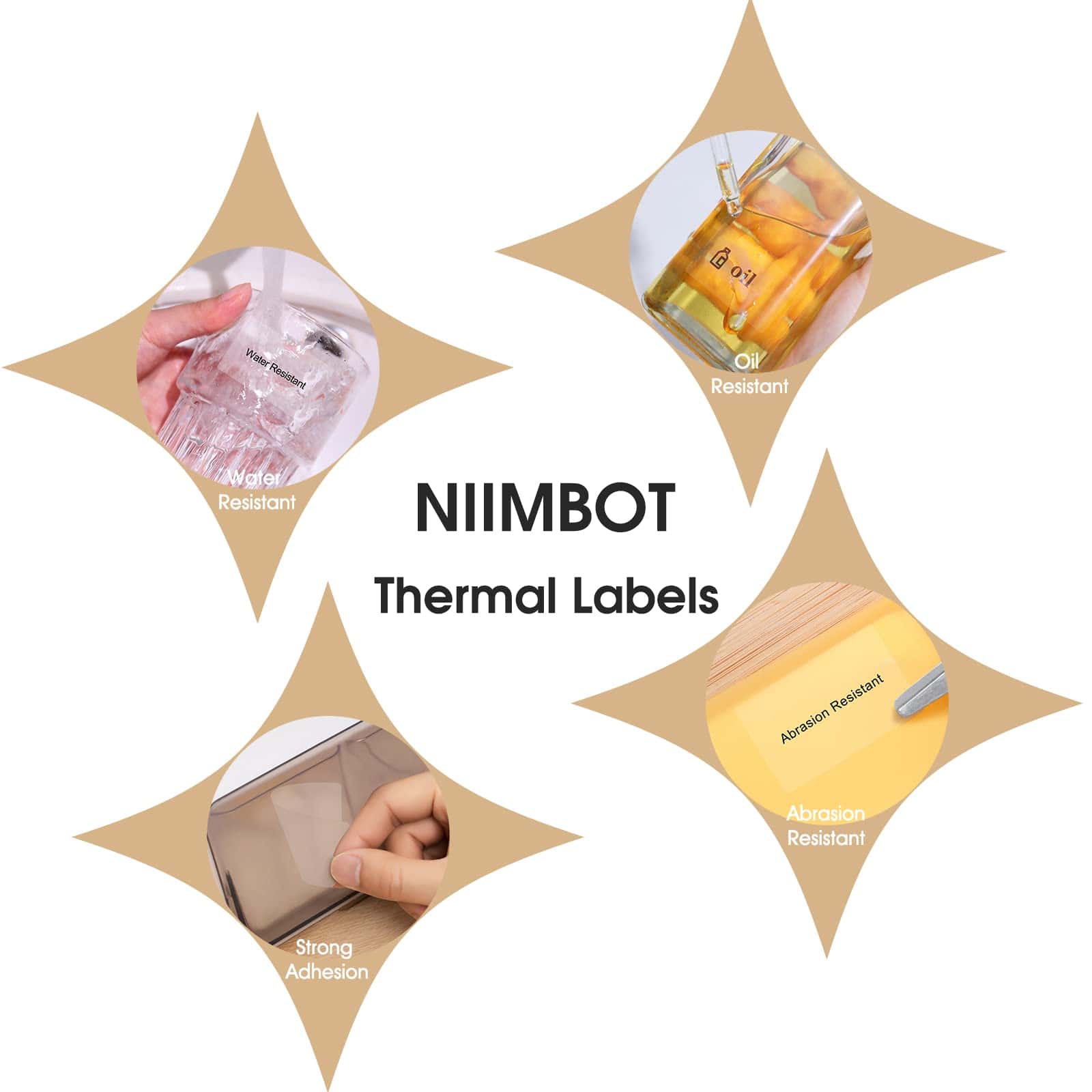 NIIMBOT Labels for B1/B21/B3S Label Printer, Thermal Labels 2'' x 2 ...