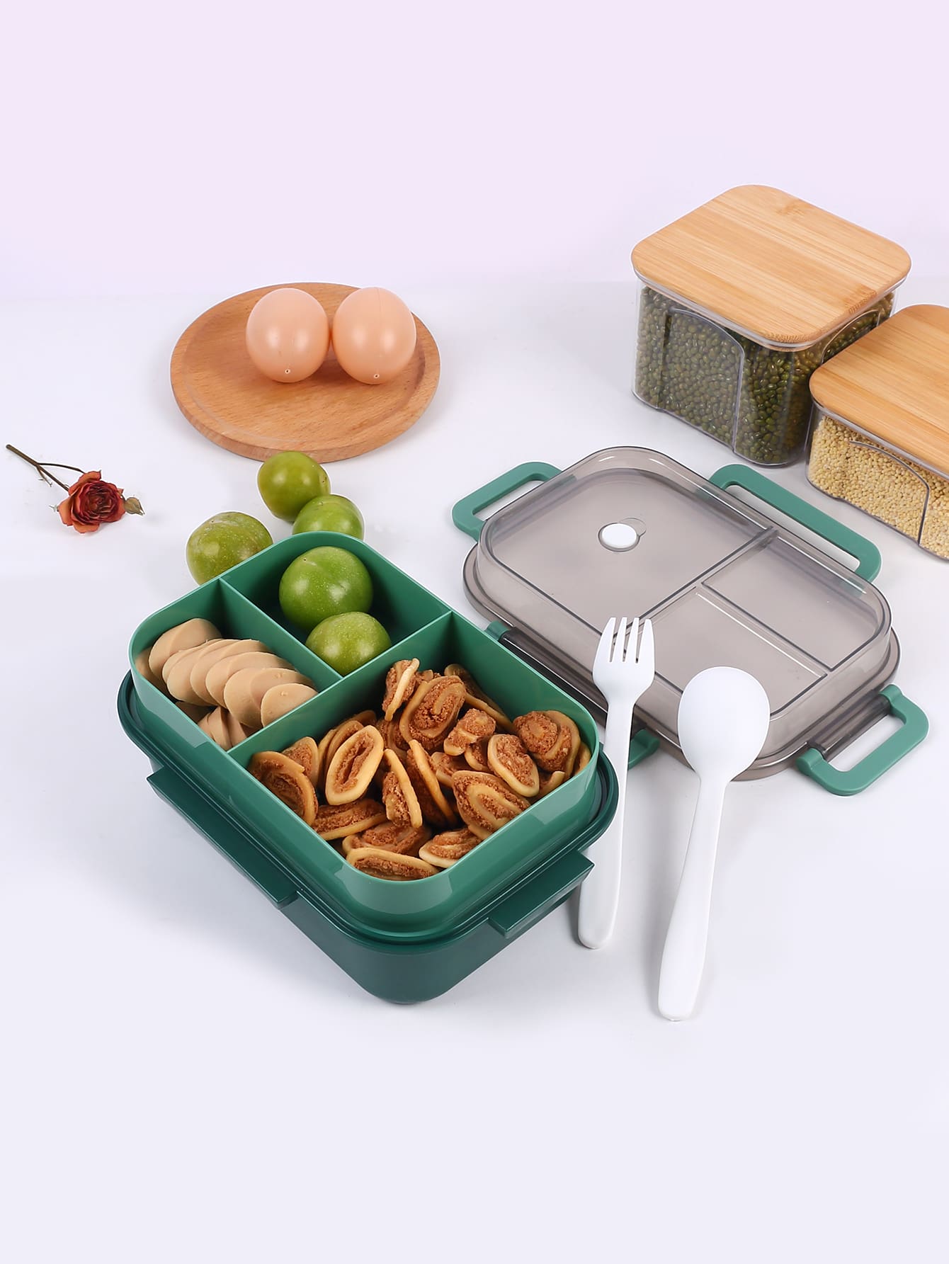 1pc Double-Layer Lunch Box Sealed Office Cubicle Lunchbox Can Be Heated ...