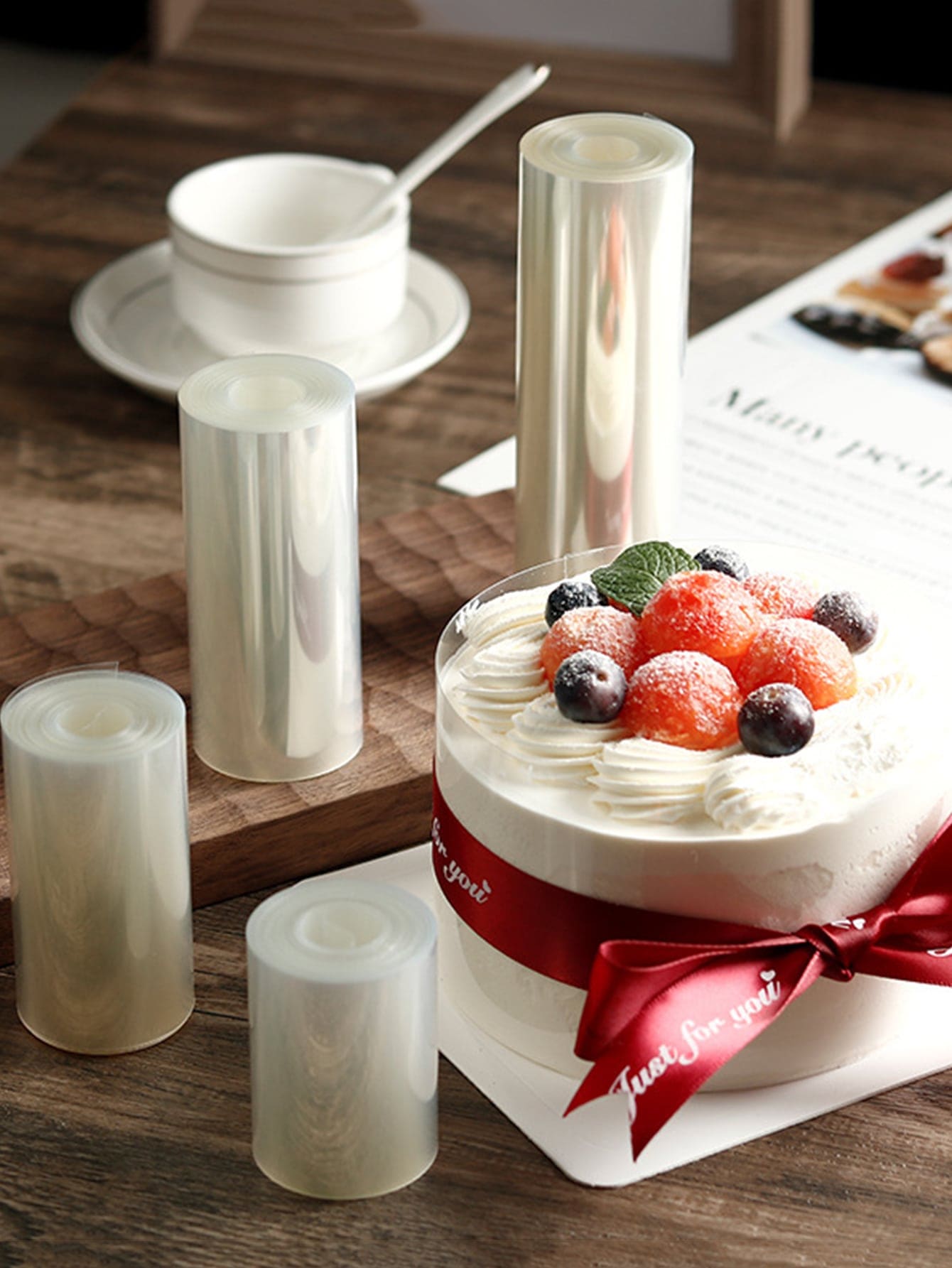 1pc Acetate Roll Cake Collar, Clear Cake Decorating Strips, 10m Length ...